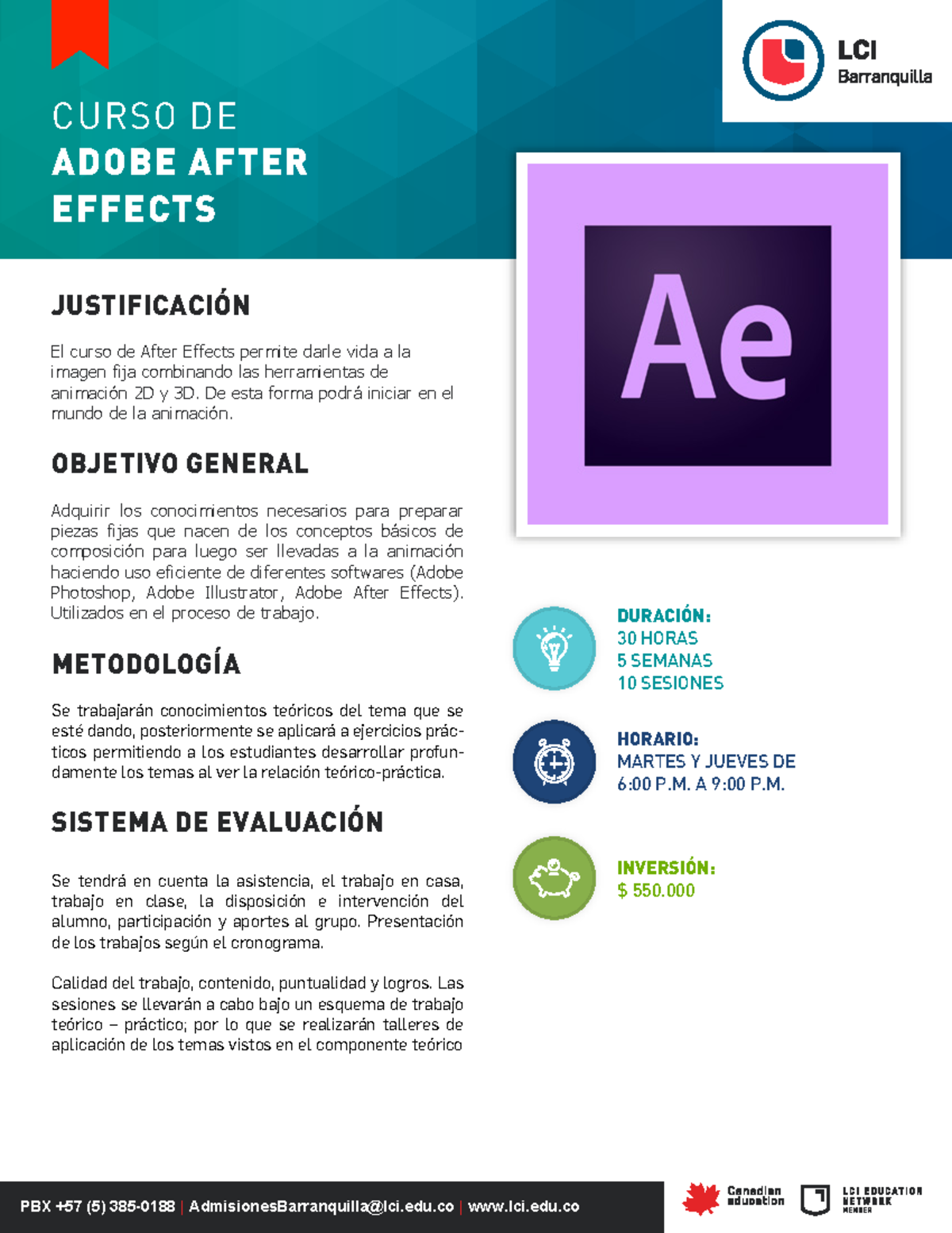 Curso After Effects LCIBquilla 2018 - CURSO DE ADOBE AFTER EFFECTS JUSTIFICACIÓN El curso de ...