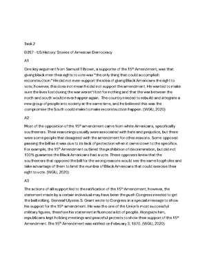 [Solved] a key argument in opposition to the Fifteenth Amendment - U.S. History: Stories of an ...