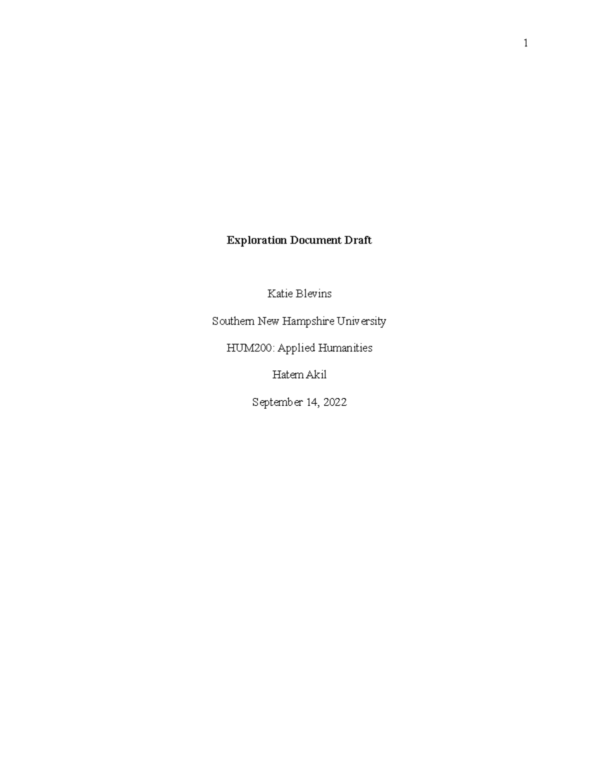 Exploration Document Draft - Exploration Document Draft Katie Blevins ...