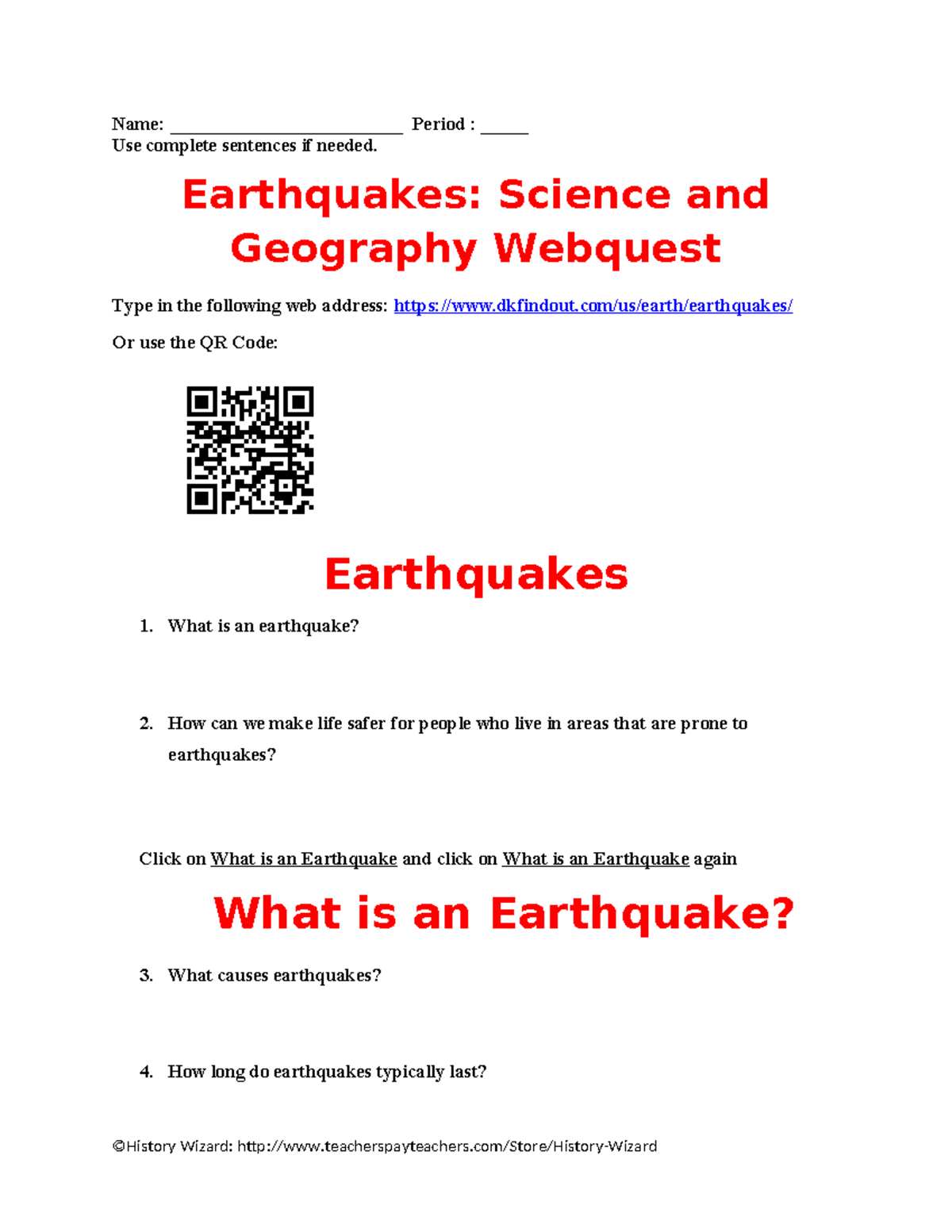 Landon Cordova - Earthquakes Webquest - Name ...
