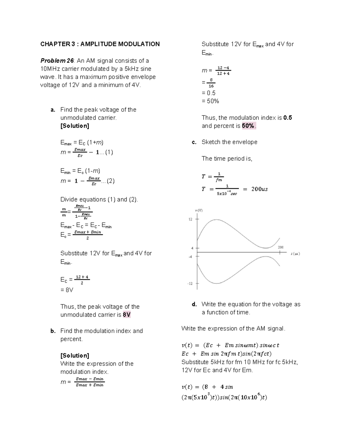 Engineering management board exam reviewer on electronic engineering - CHAPTER 3 : AMPLITUDE ...