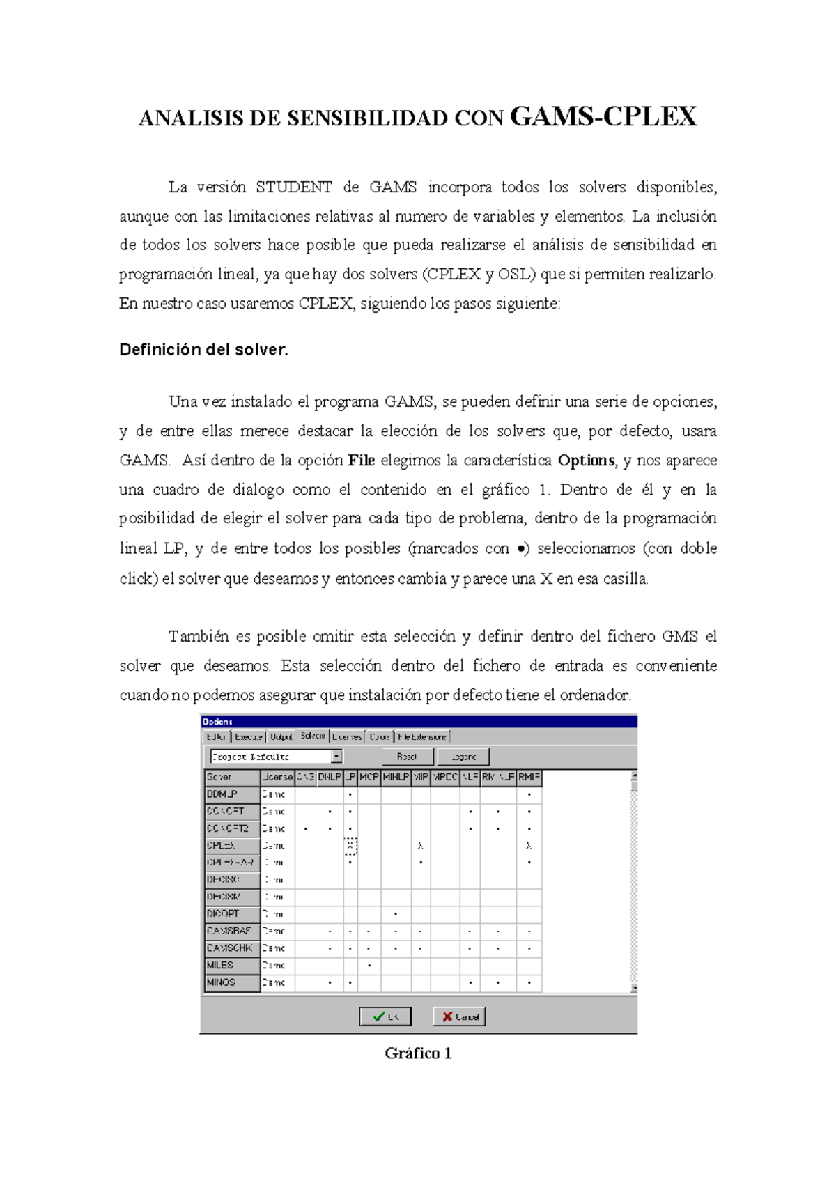 Ascplex - ANALISIS DE SENSIBILIDAD CON GAMS-CPLEX - ANALISIS DE ...