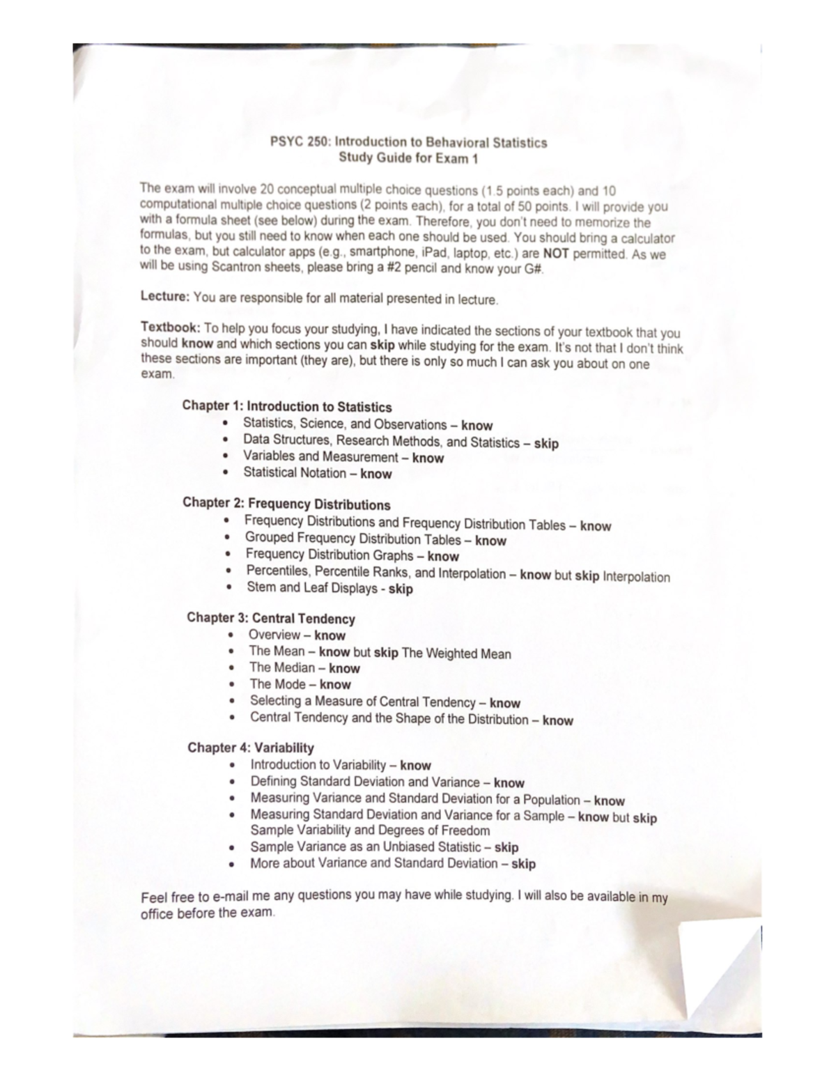 PSYC 250 Introduction to Behavioral Statistics - PSYC 250 - Studocu