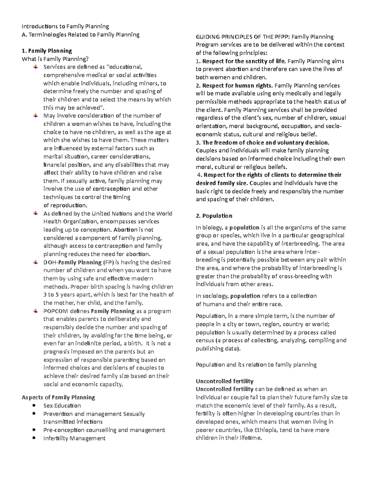 Introduction to family planning - Introductions to Family Planning A ...