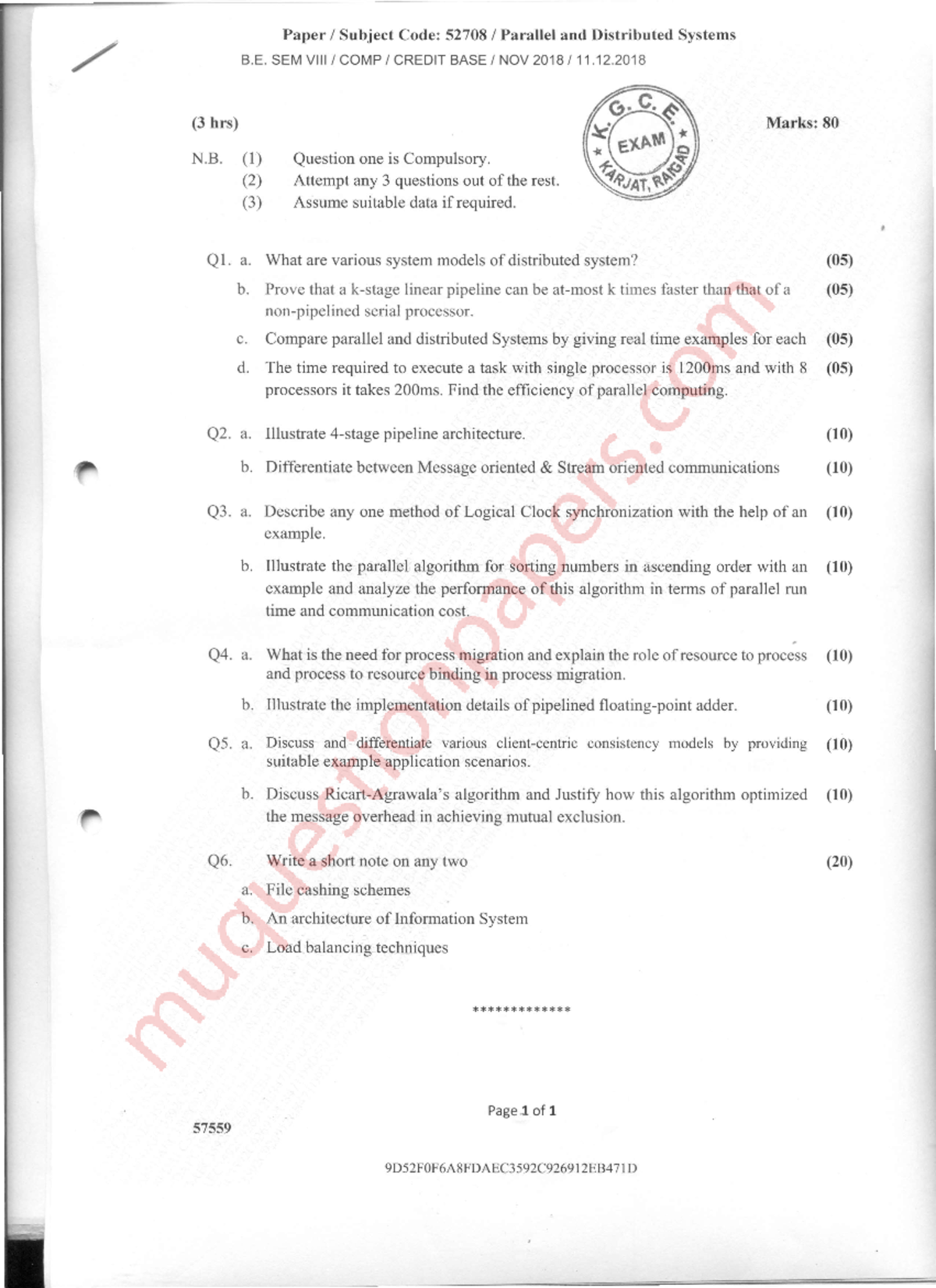 BE-Comps SEM8 PDS DEC18 - Distributed Computing - Studocu