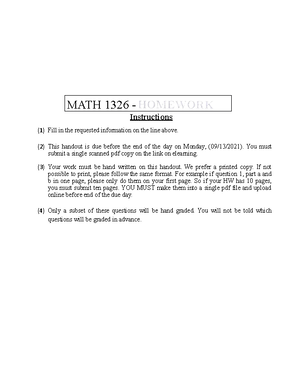 CALC Formulas - notes - Applied Calculus (MATH 1325) Important Formulas ...