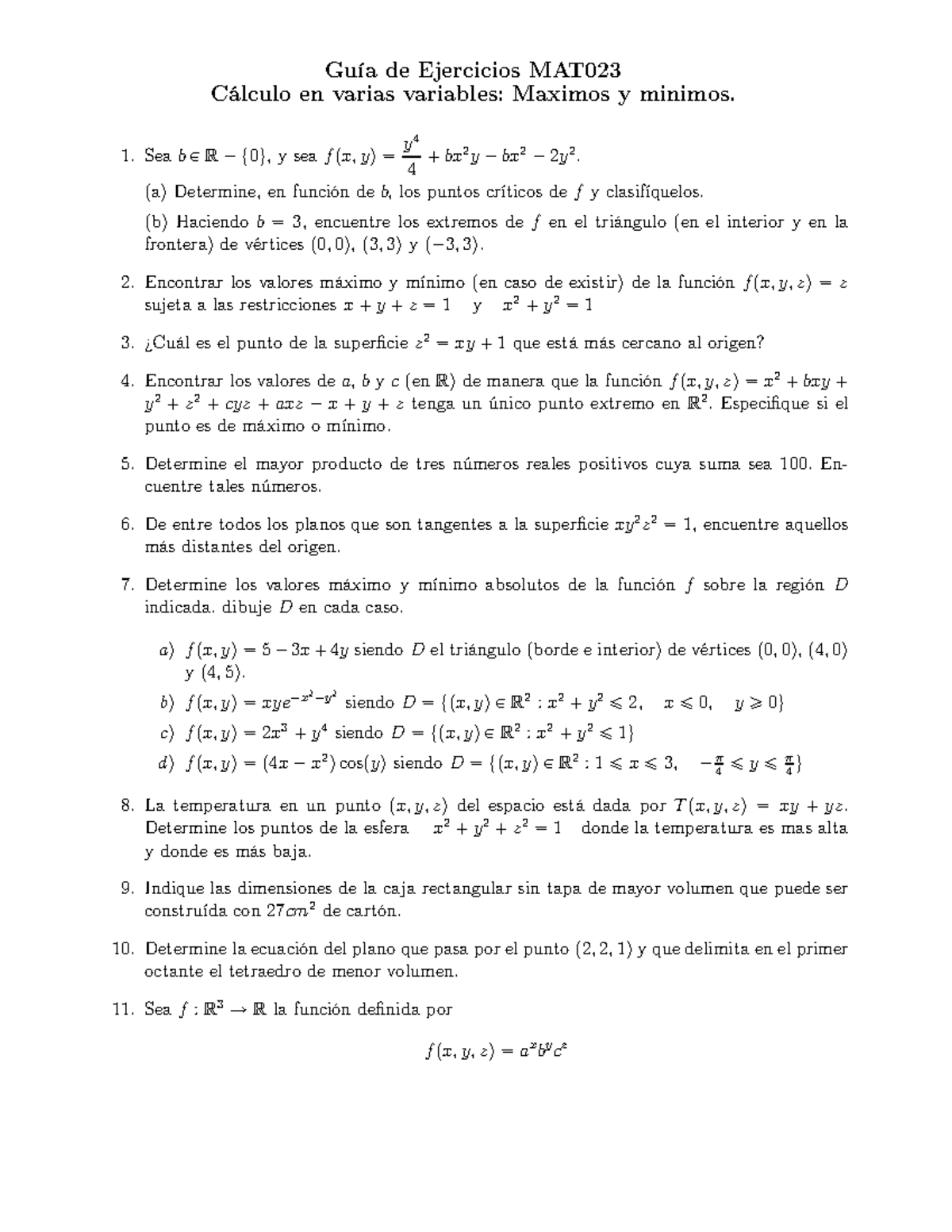 Maximos Minimos - Material para trabajar en problemas de optimización y ...