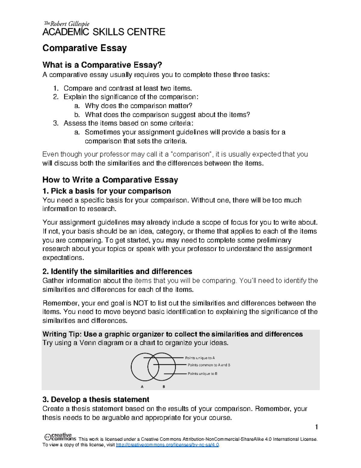 Comparative Essay Méthode - Comparative Essay 1 This work is licensed ...
