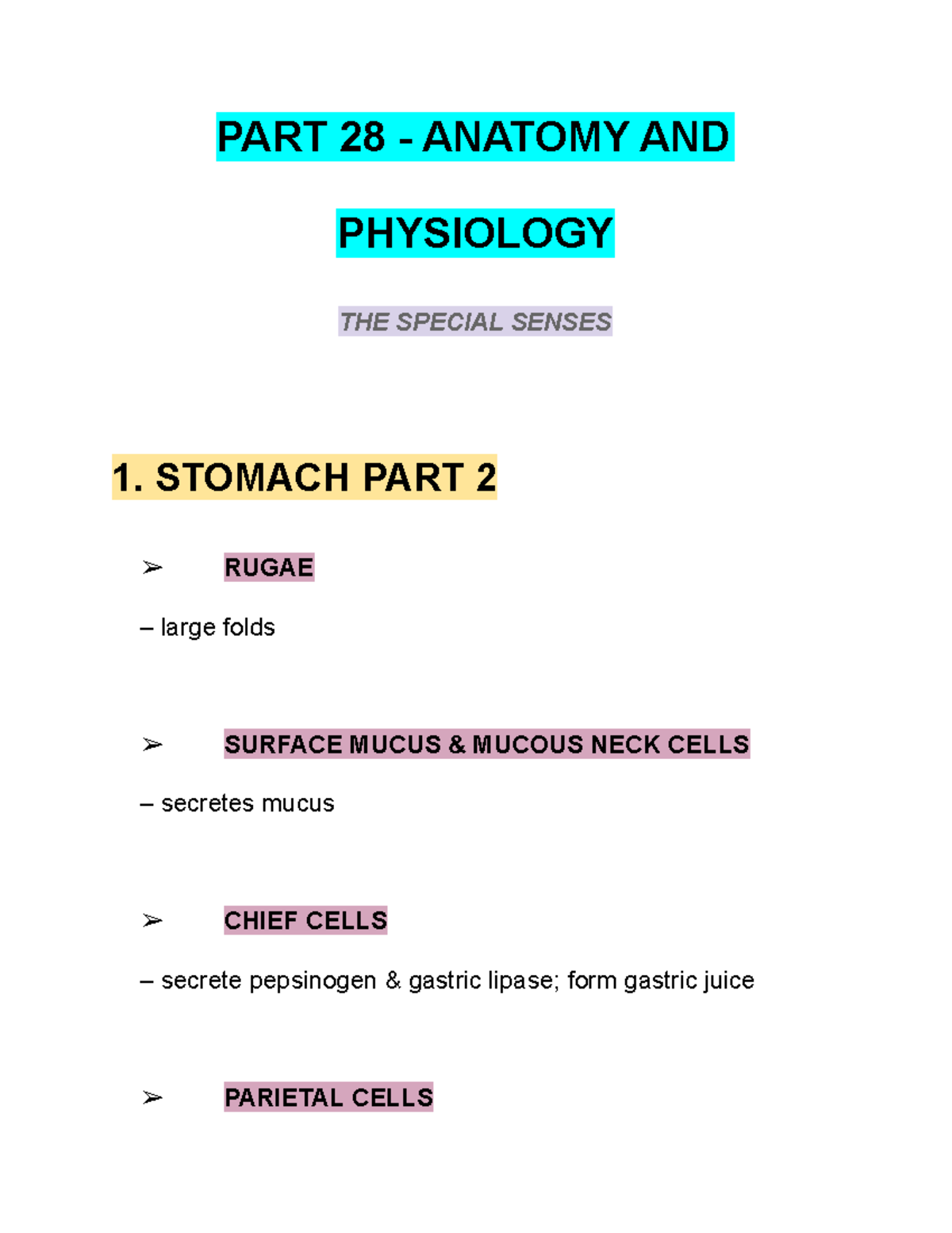 PART 28 - Anatomy AND Physiology - Nursing - PART 28 - ANATOMY AND PHYSIOLOGY THE SPECIAL SENSES ...