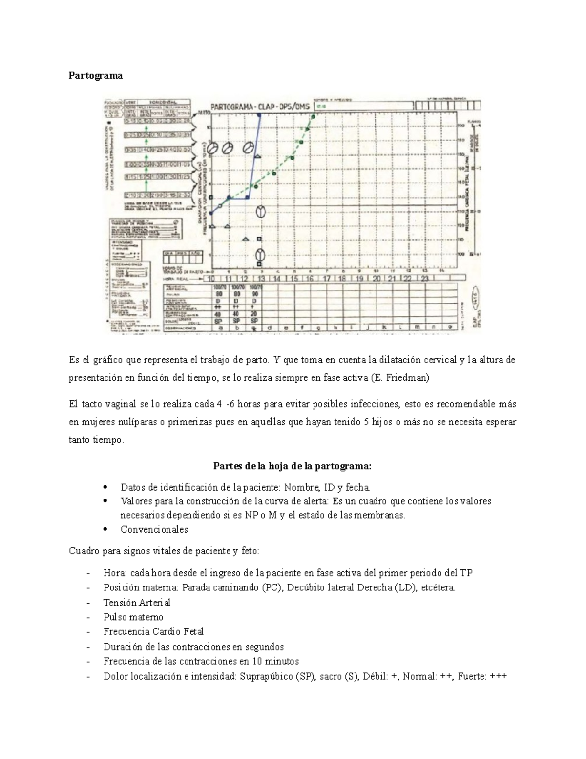 Clase 2 partograma - Partograma Es el gráfico que representa el trabajo ...