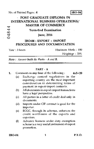 IBO-01 - Notes contain important questions and answers. - No. of ...