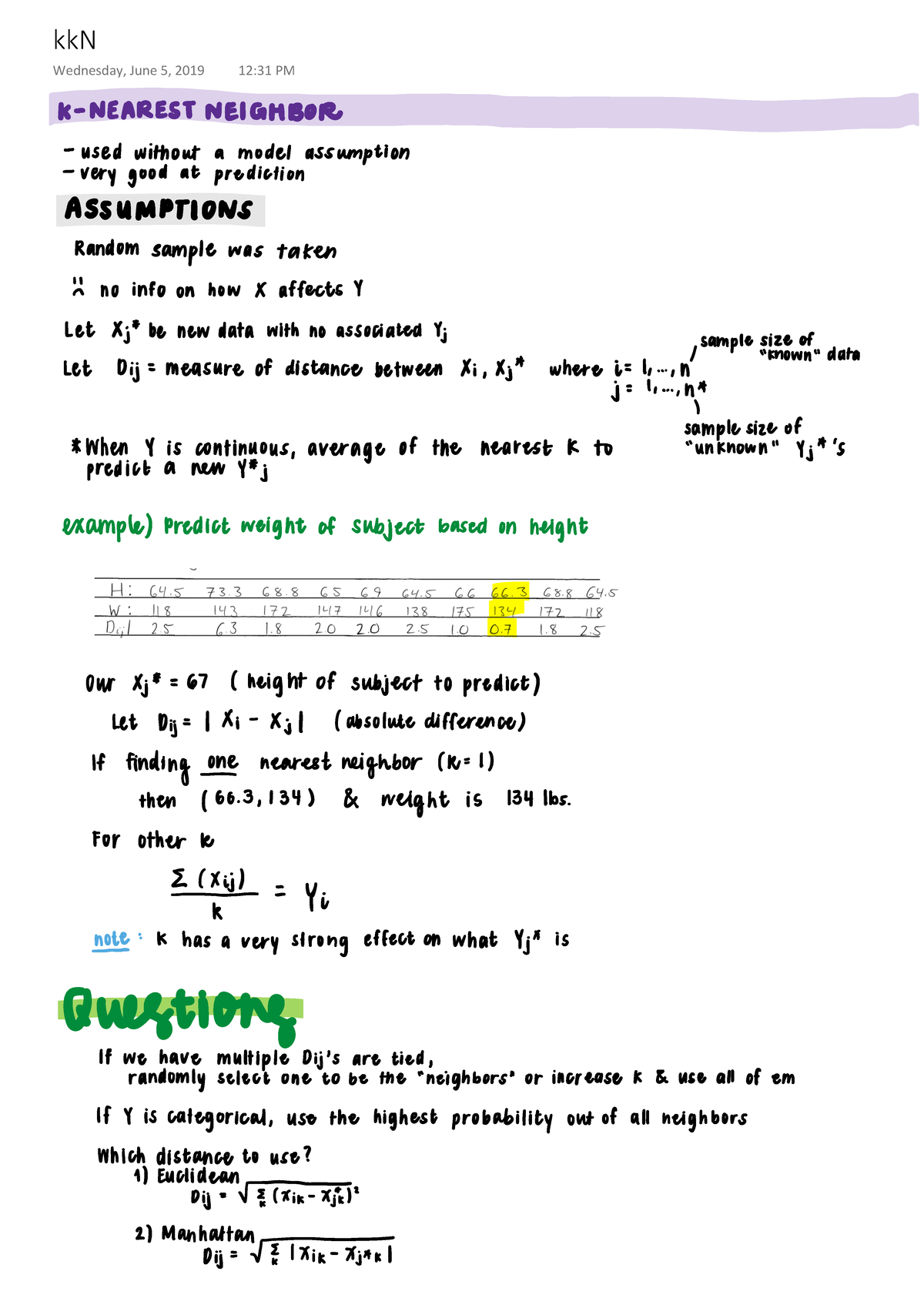 Kk N - Part of long review per concept for STA 104 Non Parametric ...