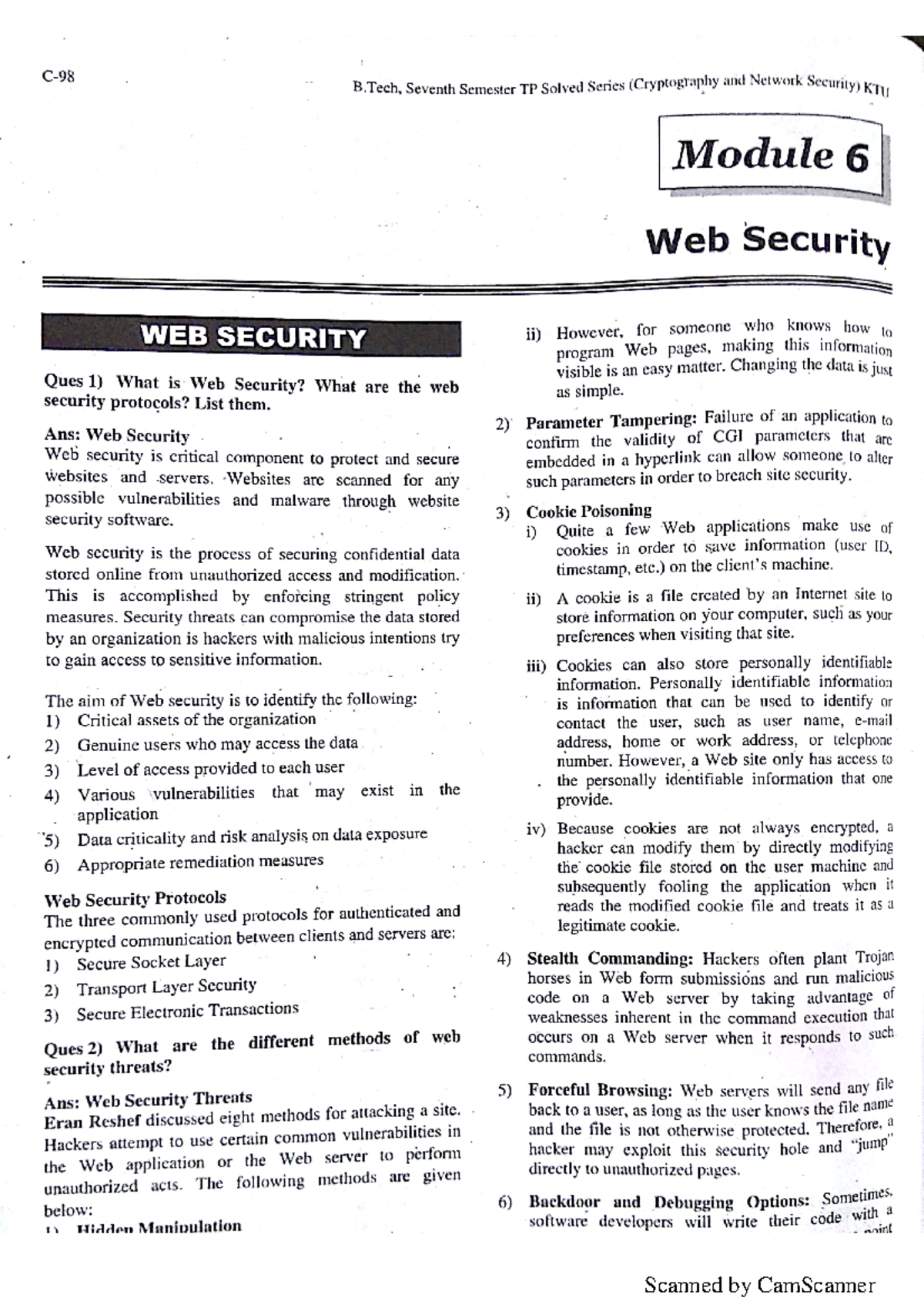 CS409-M6-Cryptography and Network Security-ktustudents - Cryptography and Network Security - Studocu