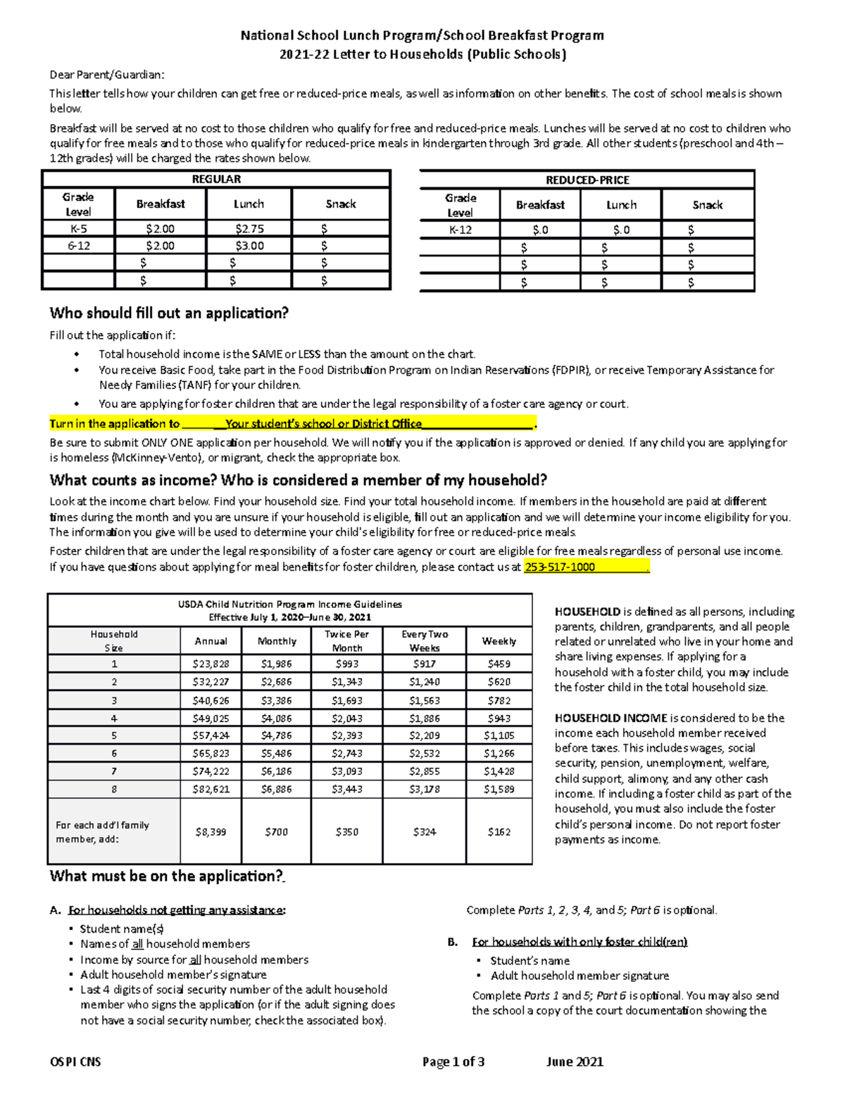 21-22Letter To Households-Public Schools (6) - National School Lunch ...