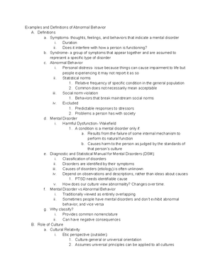 Chapter 2- Causes of Abnormal Behavior - A. Causes of Abnormal Behavior ...