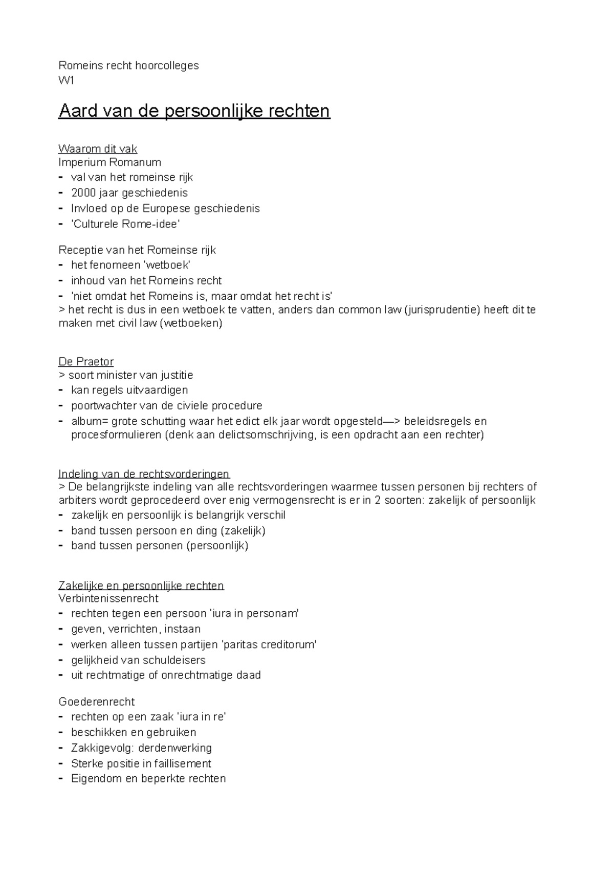 Romeins recht hoorcolleges - Romeins recht hoorcolleges W Aard van de ...