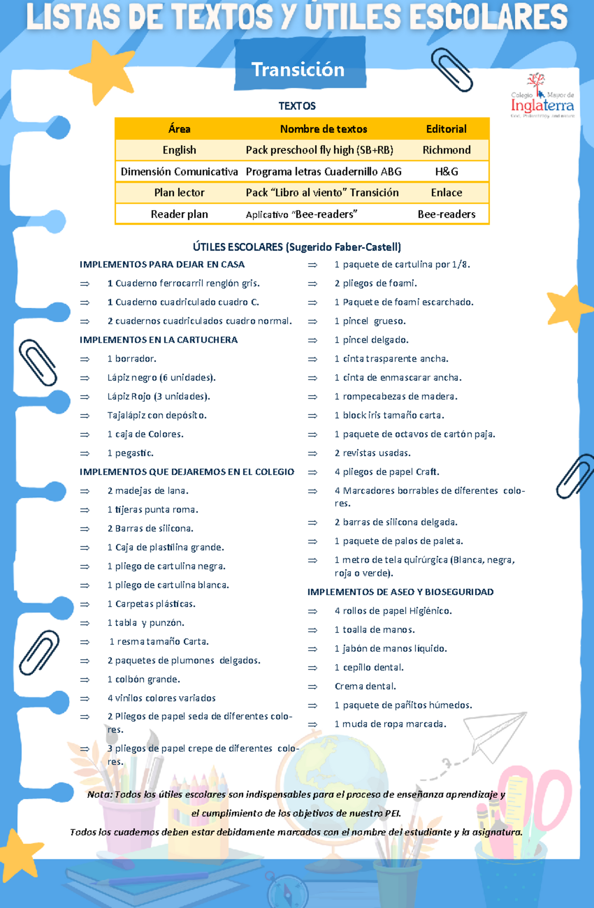 Listas de Textos y Utiles Escolares 2024 - TEXTOS ÚTILES ESCOLARES ...