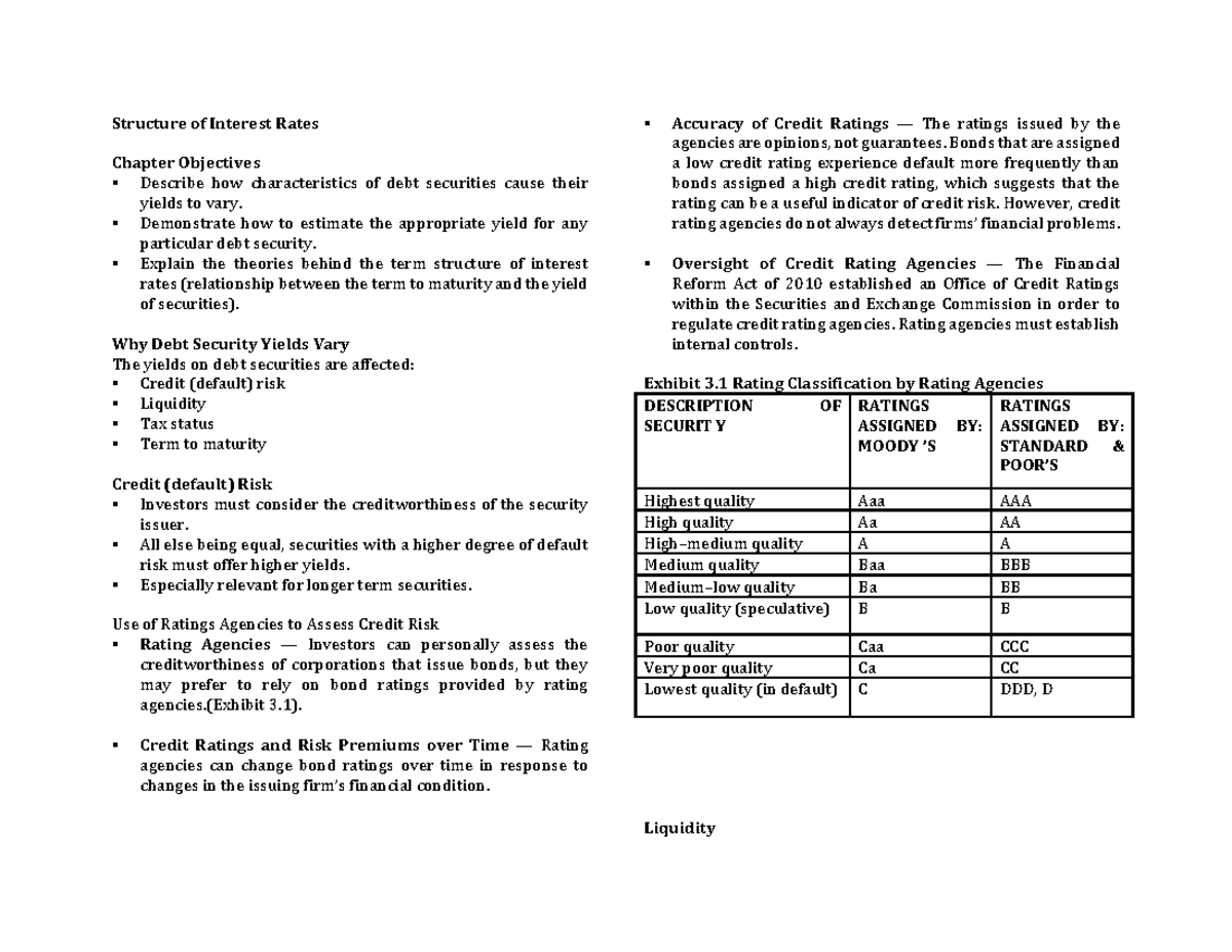 03 Structure of Interest Rates 1 - Structure of Interest Rates Chapter ...