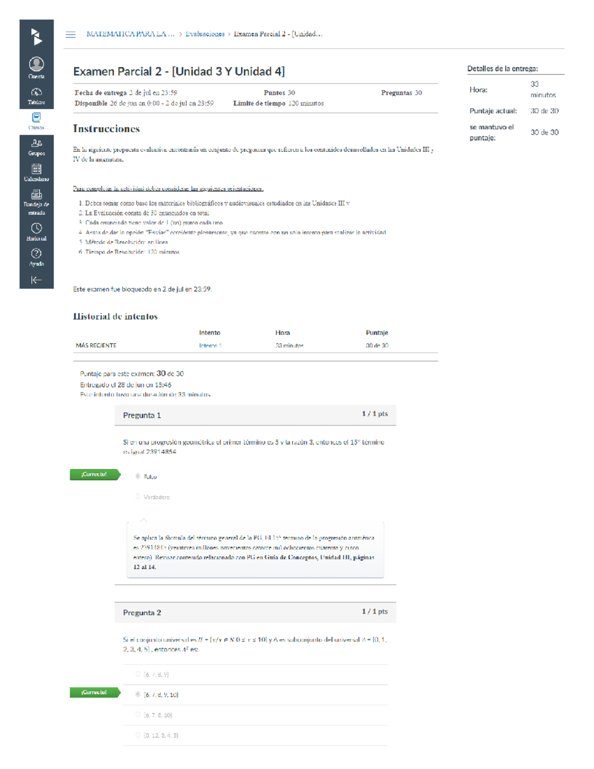 Matematica PARA LA Empresa I examen p 2 - MATEMATICA PARA LA Evaluaciones Examen Parcial 2 ...