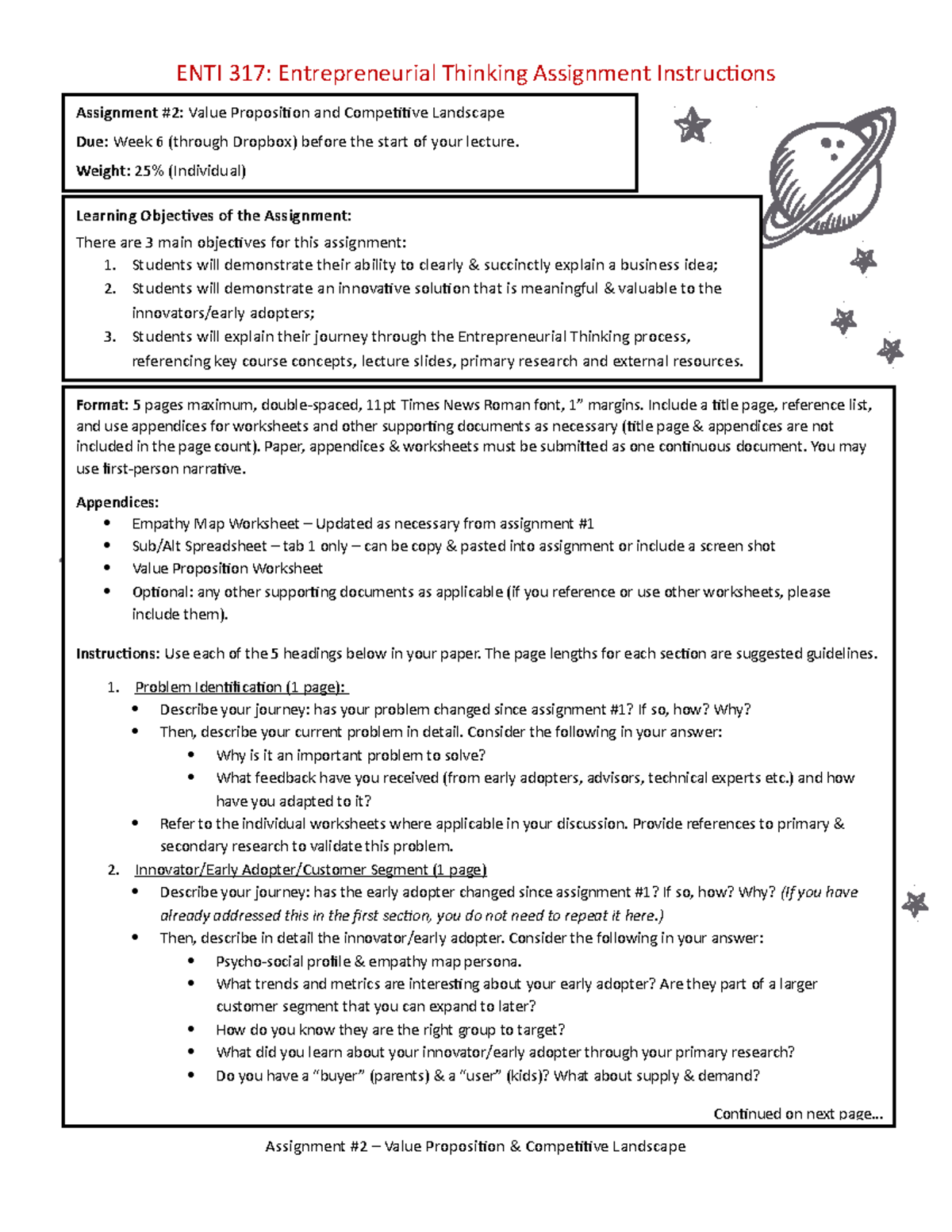 Assignment-2 - Houston Peschl - ENTI 317: Entrepreneurial Thinking ...