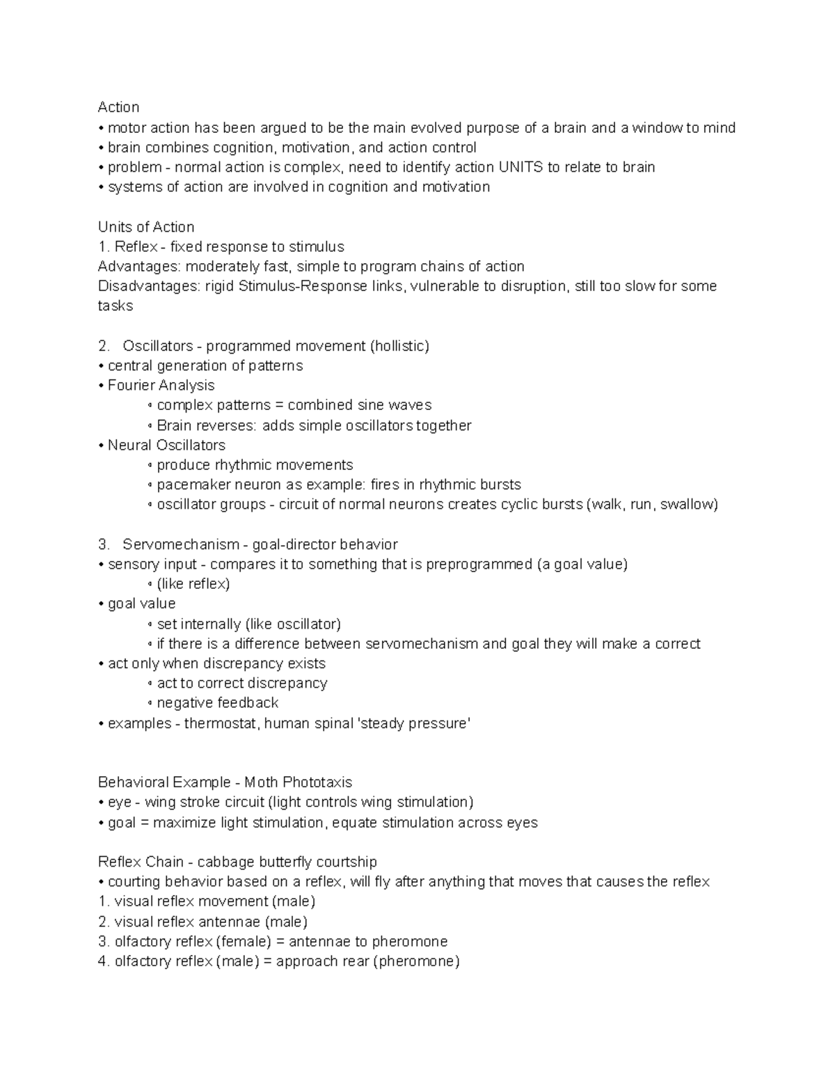 Pysch 230 Lecture 7 - Action - Action motor action has been argued to ...