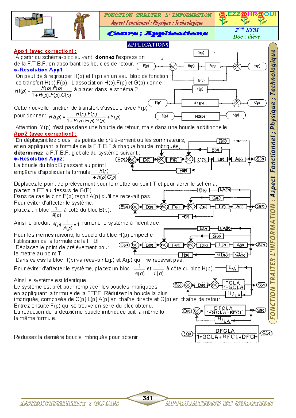 Asservissement-applications-corriges - Aspect Fonctionnel ; Physique ...