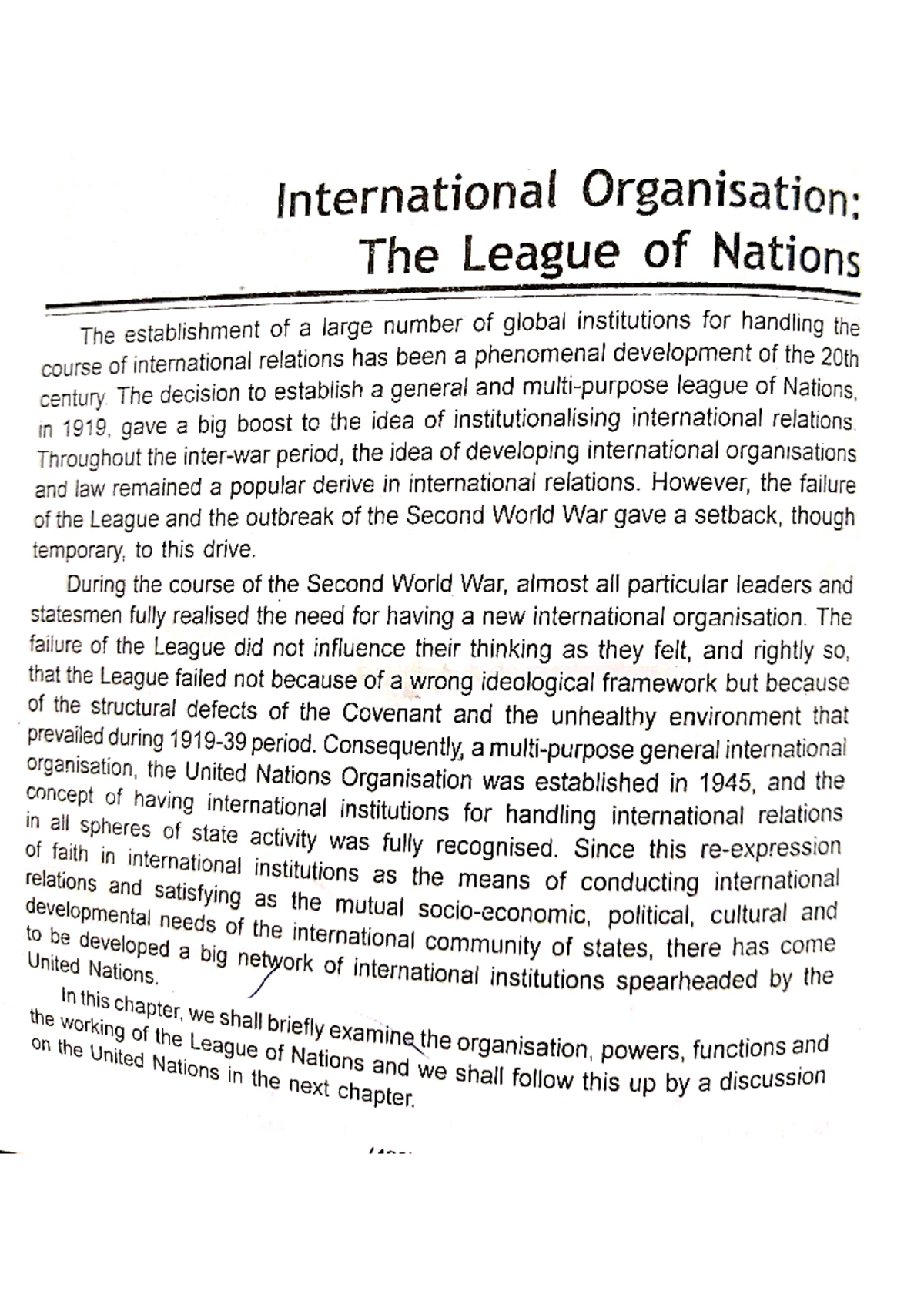 1 - It is a topic of international relations - Bachelors in Political ...