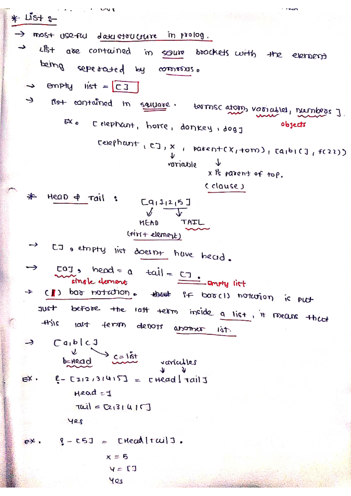 Lists and methods of List in prolog - Artificial Intelligence - Studocu