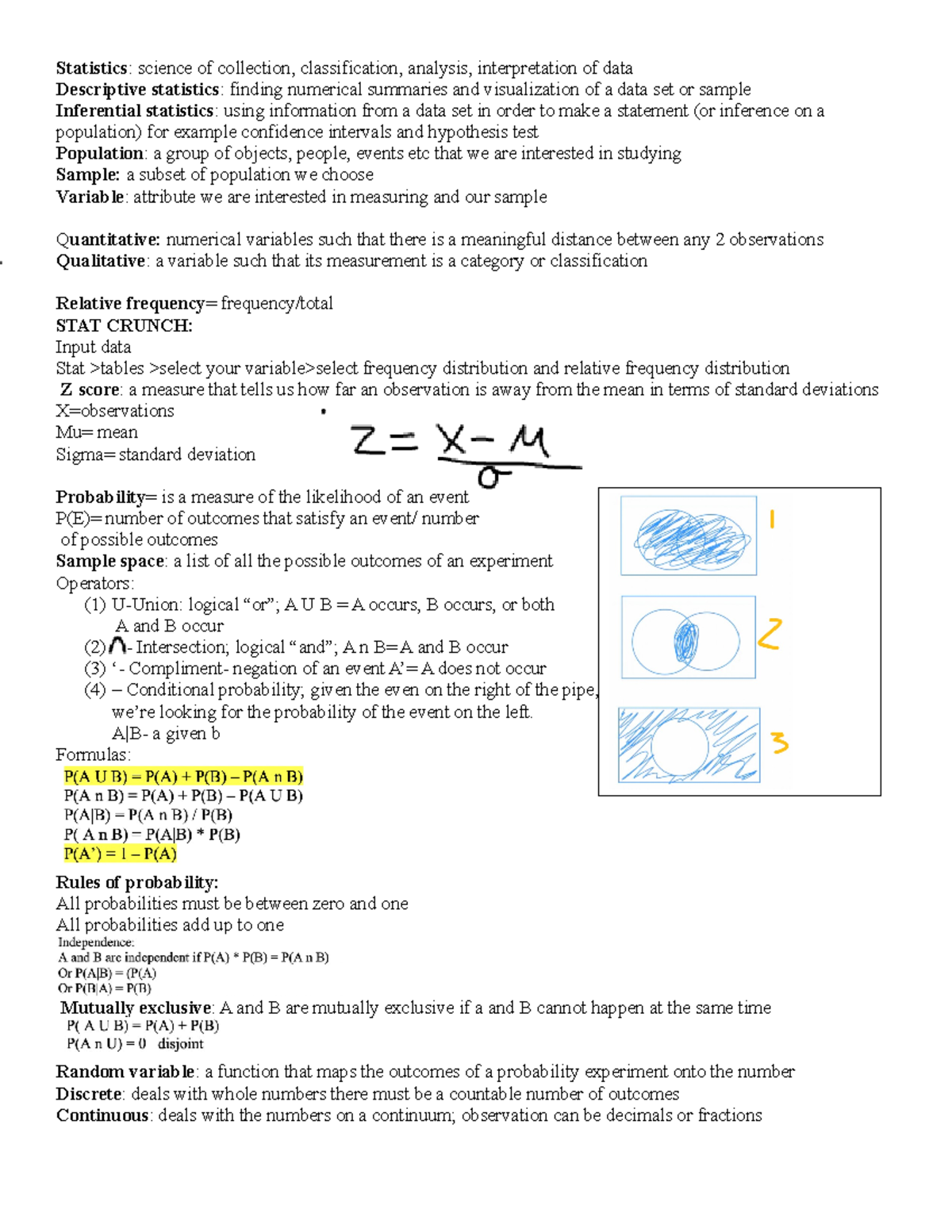 Statistics final exam - Statistics: science of collection ...
