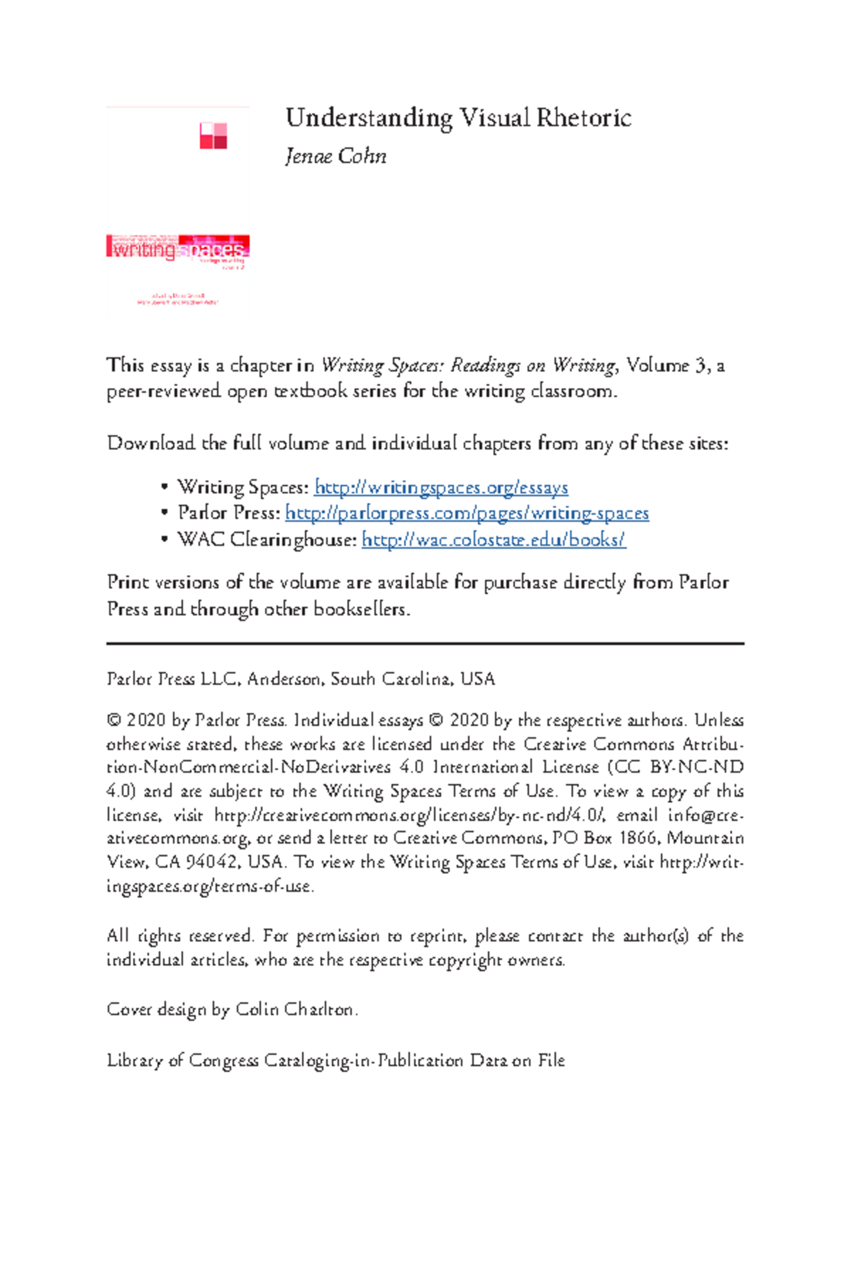 Cohn, Understanding Visual Rhetoric - Understanding Visual Rhetoric ...