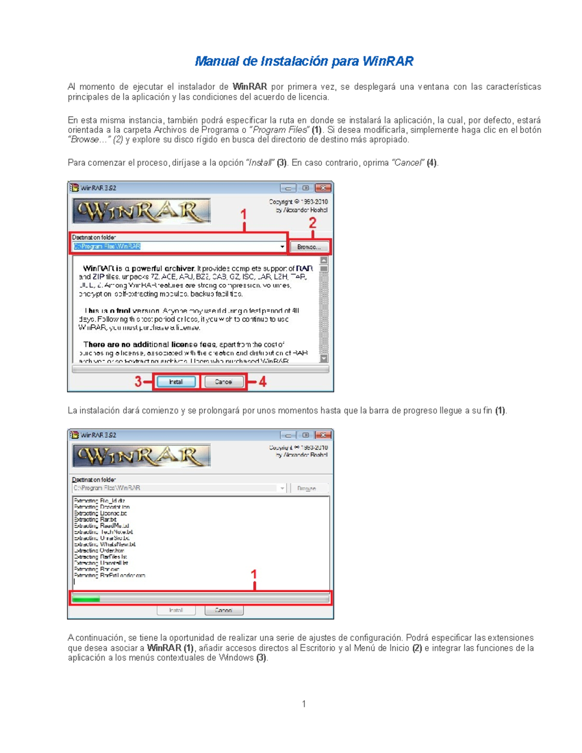 Manual de Instalación para Win RAR - Manual de Instalación para WinRAR ...
