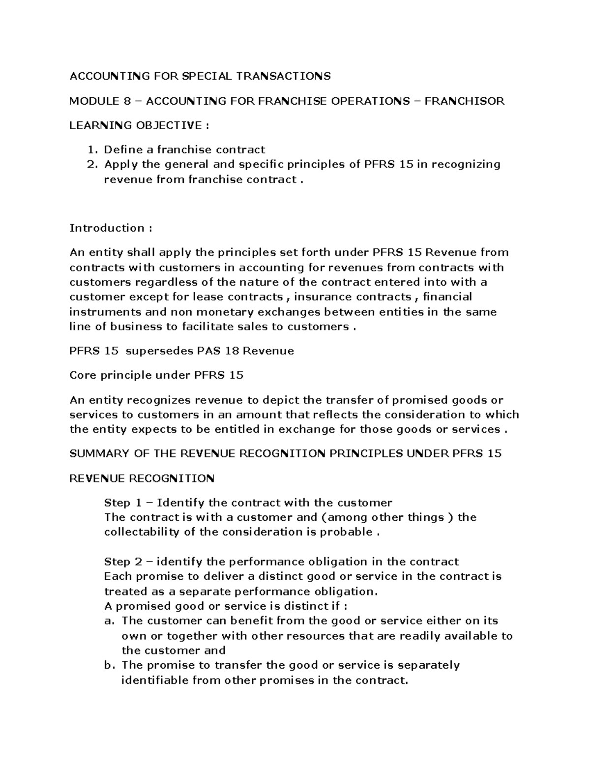 Accounting FOR Special Transactions Modules - ACCOUNTING FOR SPECIAL TRANSACTIONS MODULE 8 ...
