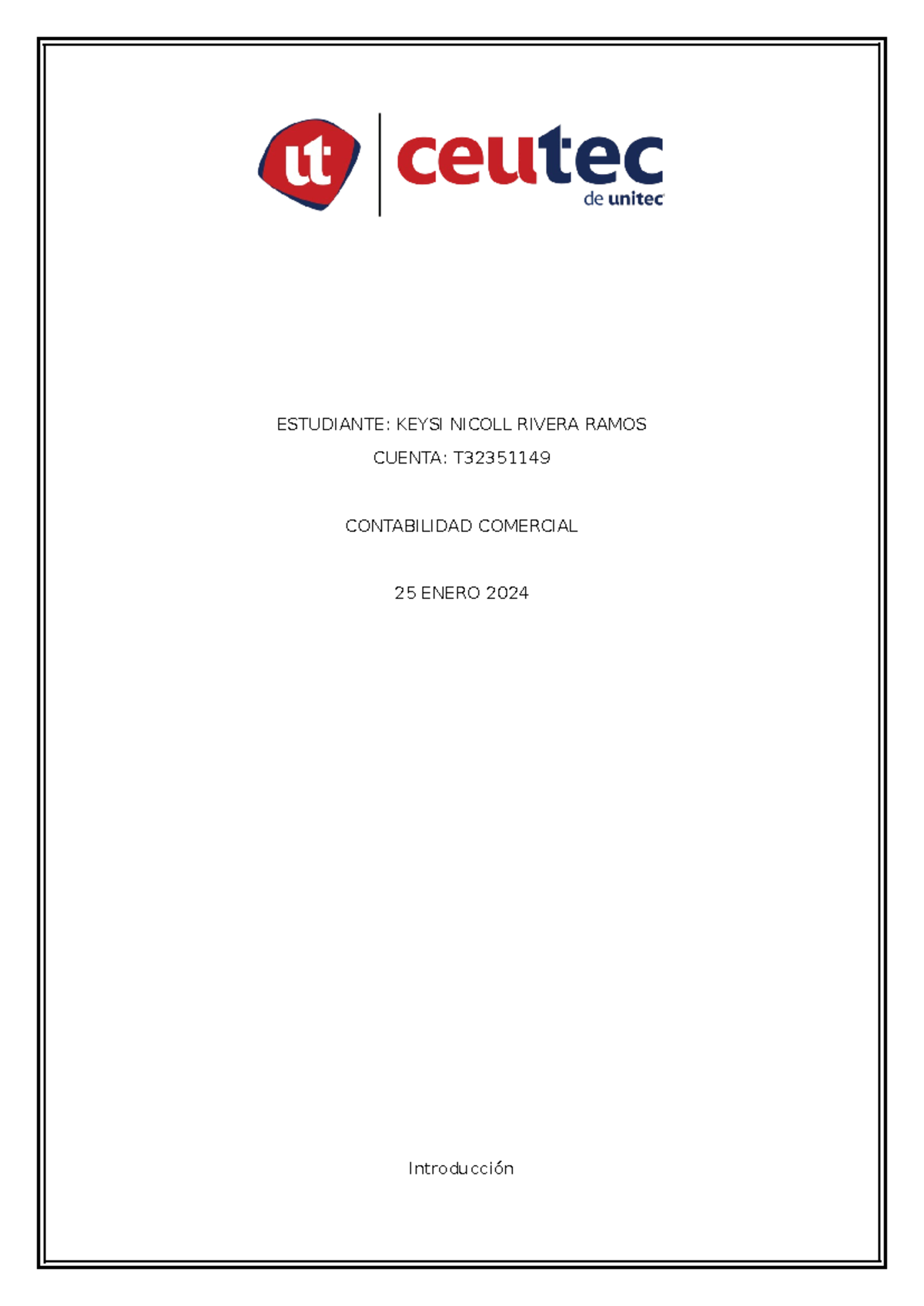 Contabilidad - TAREAS - ESTUDIANTE: KEYSI NICOLL RIVERA RAMOS CUENTA: T ...