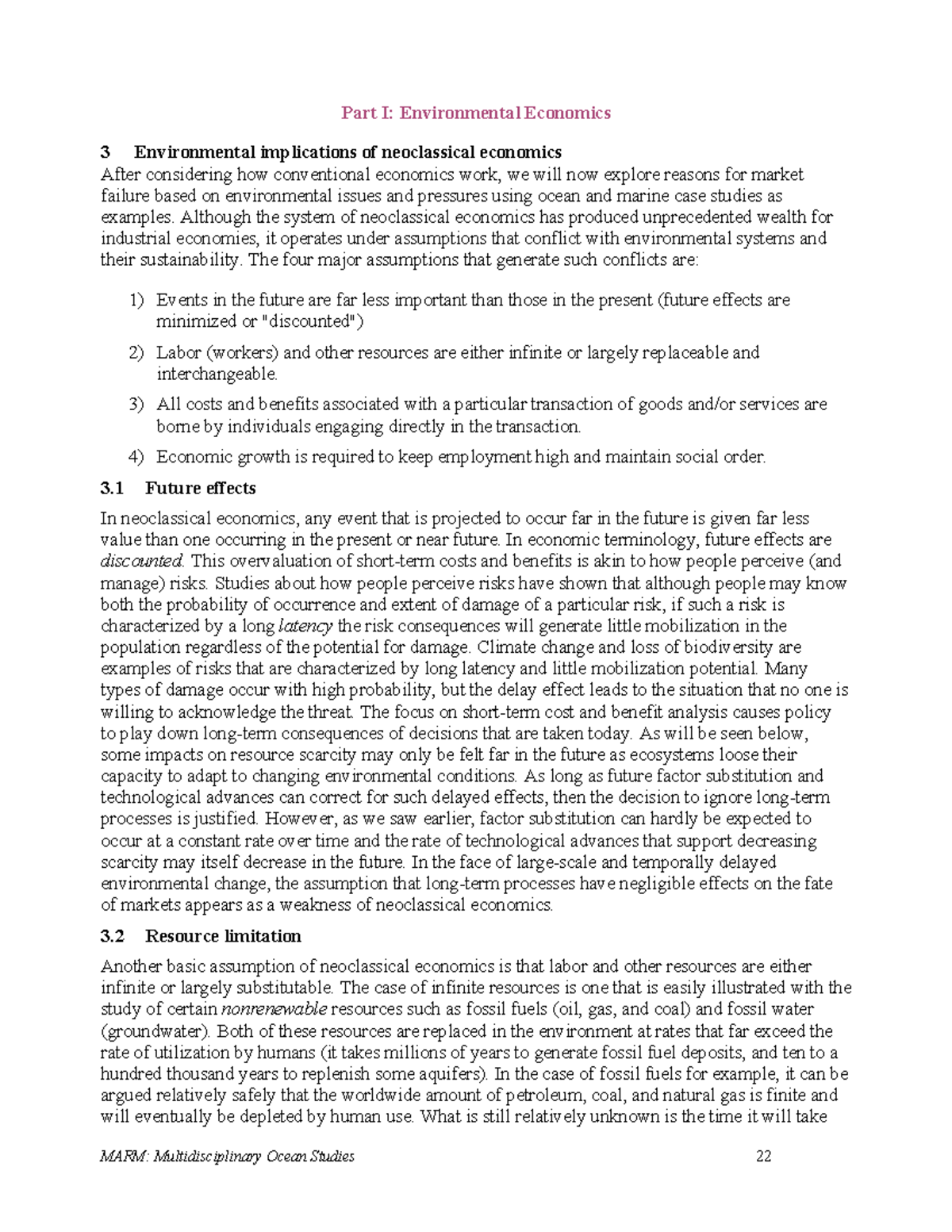 Econ IV-(MARM07) - ECO - Part I: Environmental Economics 3 ...