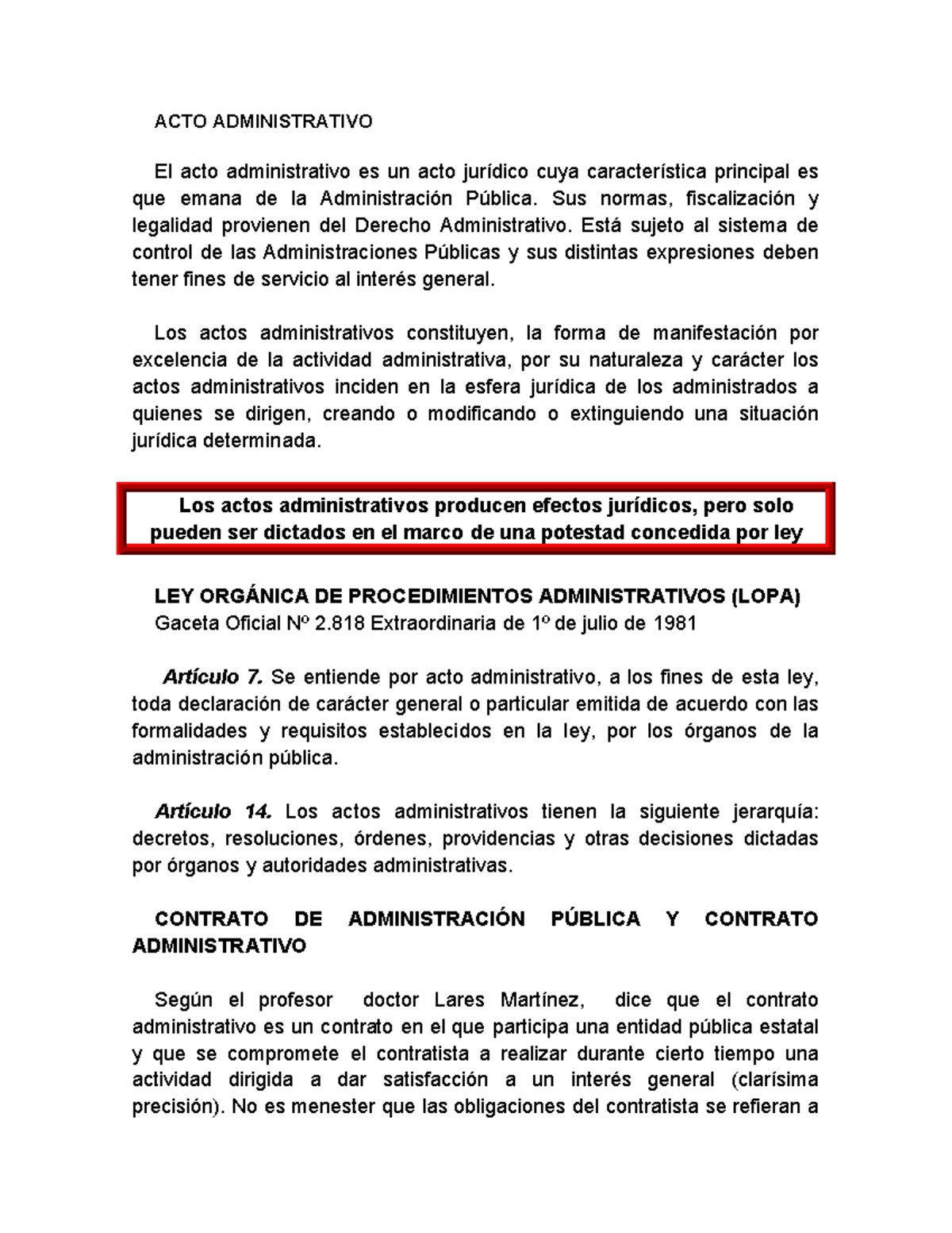 ACTO Administrativo - Material de estudio - ACTO ADMINISTRATIVO El acto ...