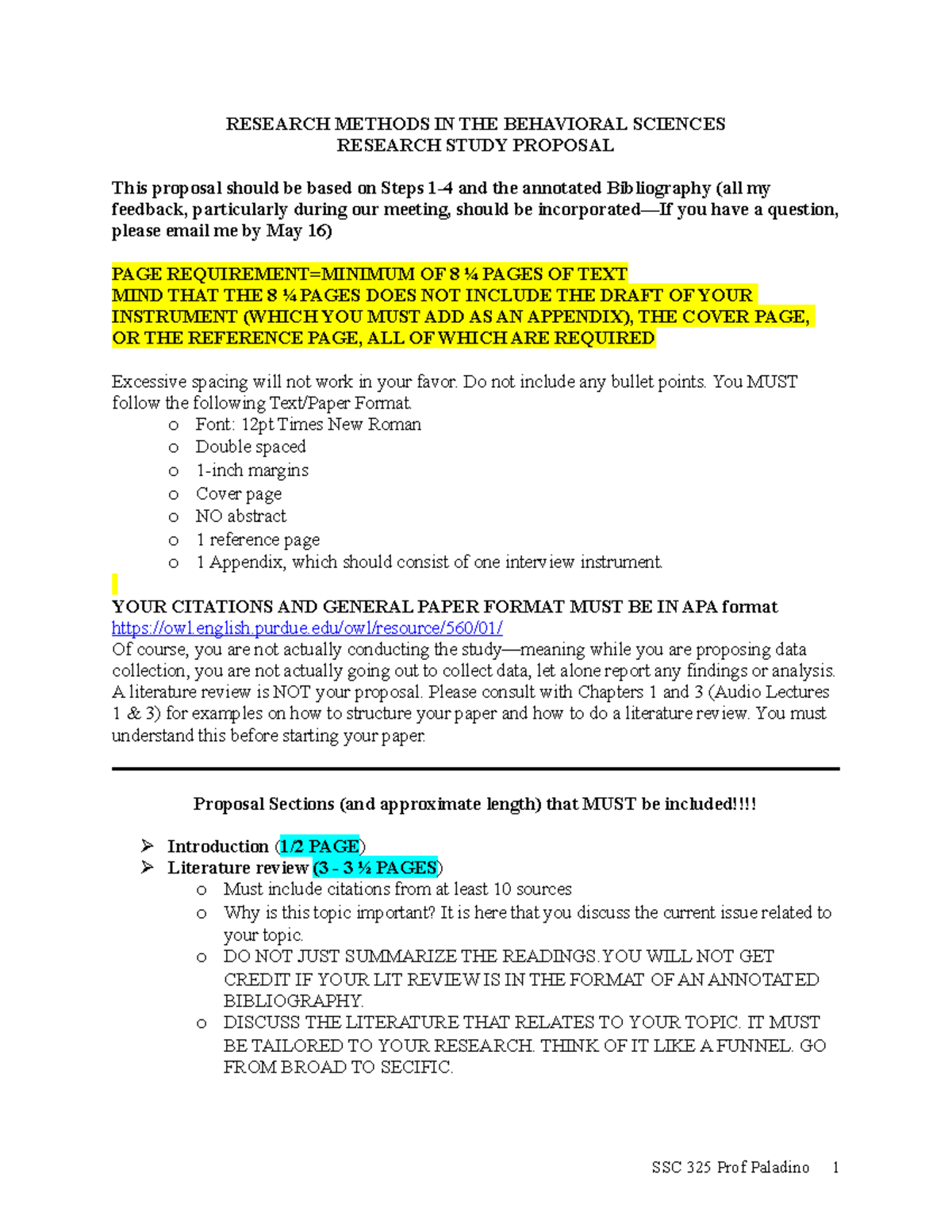 Research Proposal Guidelines - RESEARCH METHODS IN THE BEHAVIORAL SCIENCES RESEARCH STUDY ...