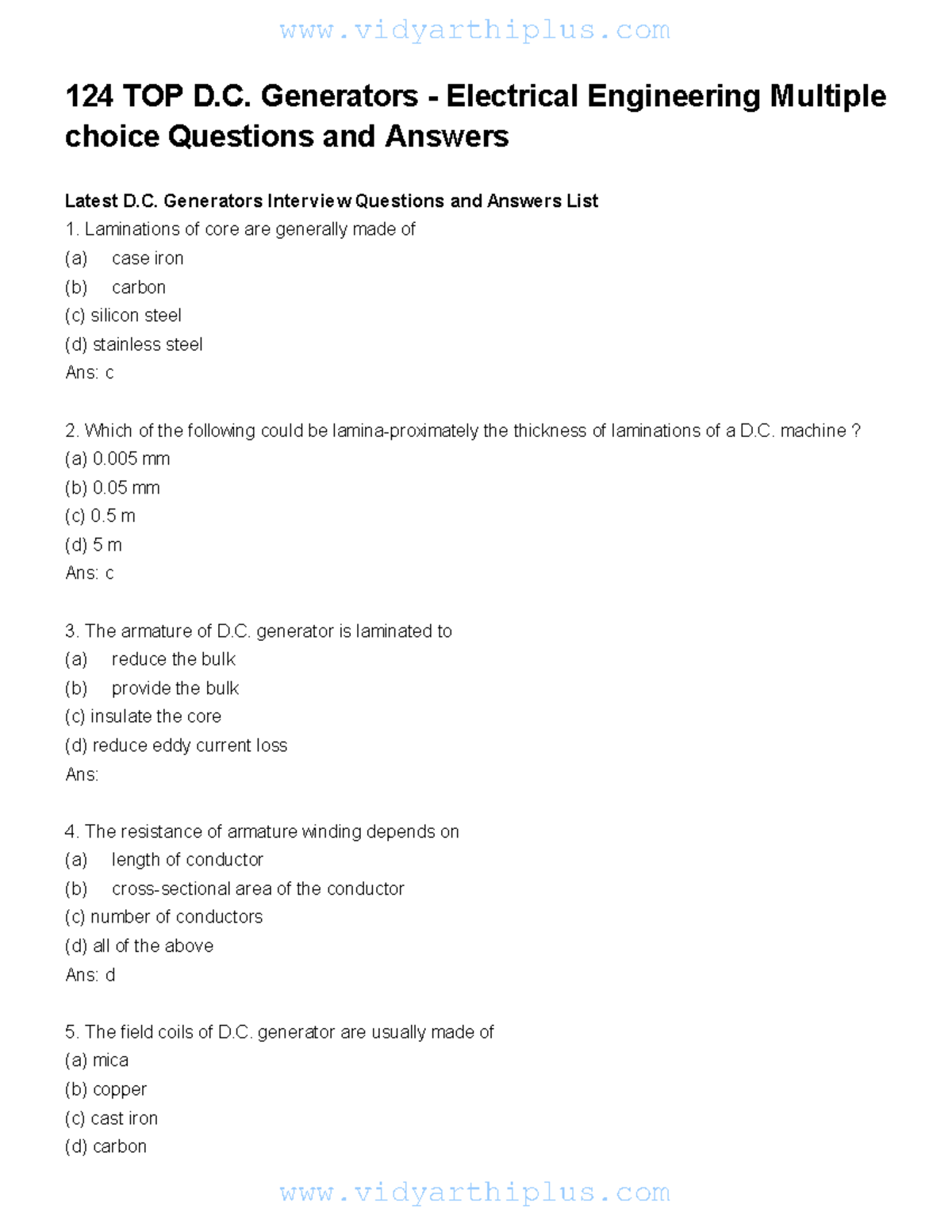 D.C Generatorsas - 124 TOP D. Generators - Electrical Engineering ...