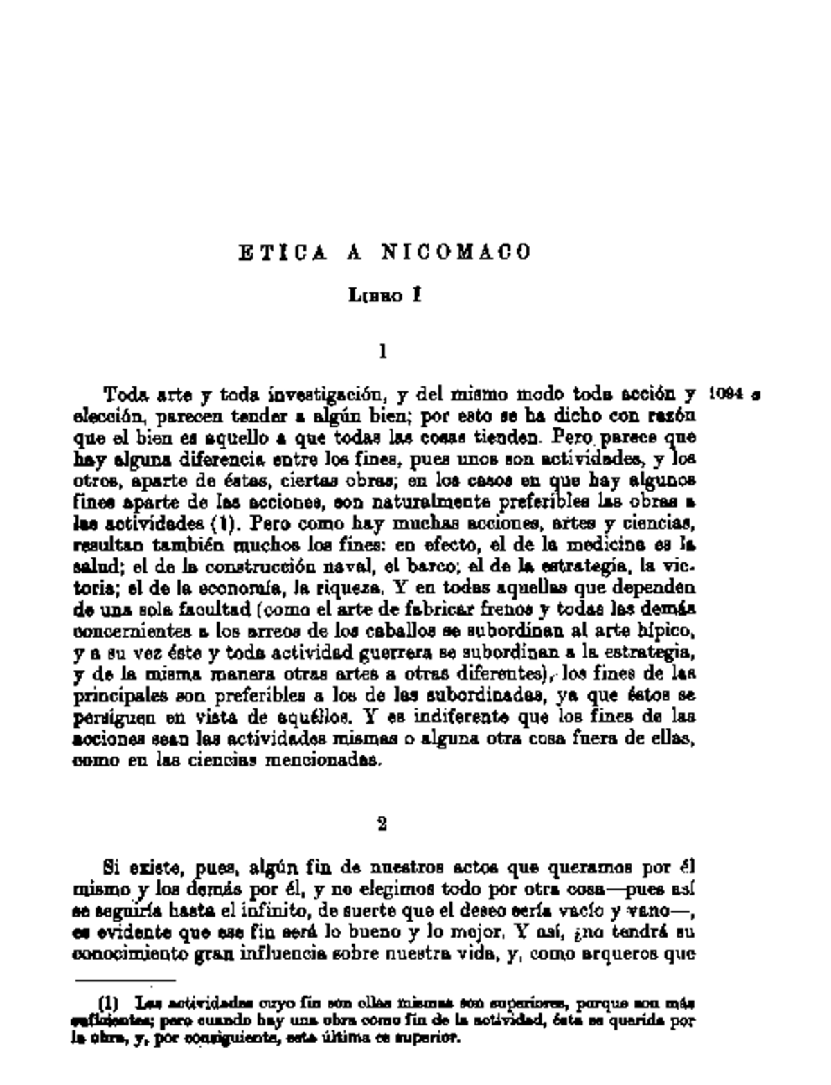 Aristóteles - Ética a Nicómaco (2002 ) - Libro I - ETICA A NICOMACO ...