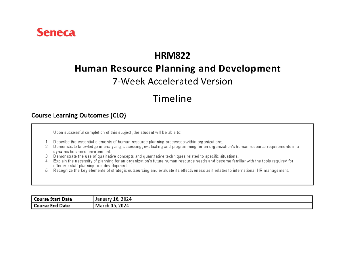 SE-HRM822-W24-7wk Timeline - HRM Human Resource Planning and ...