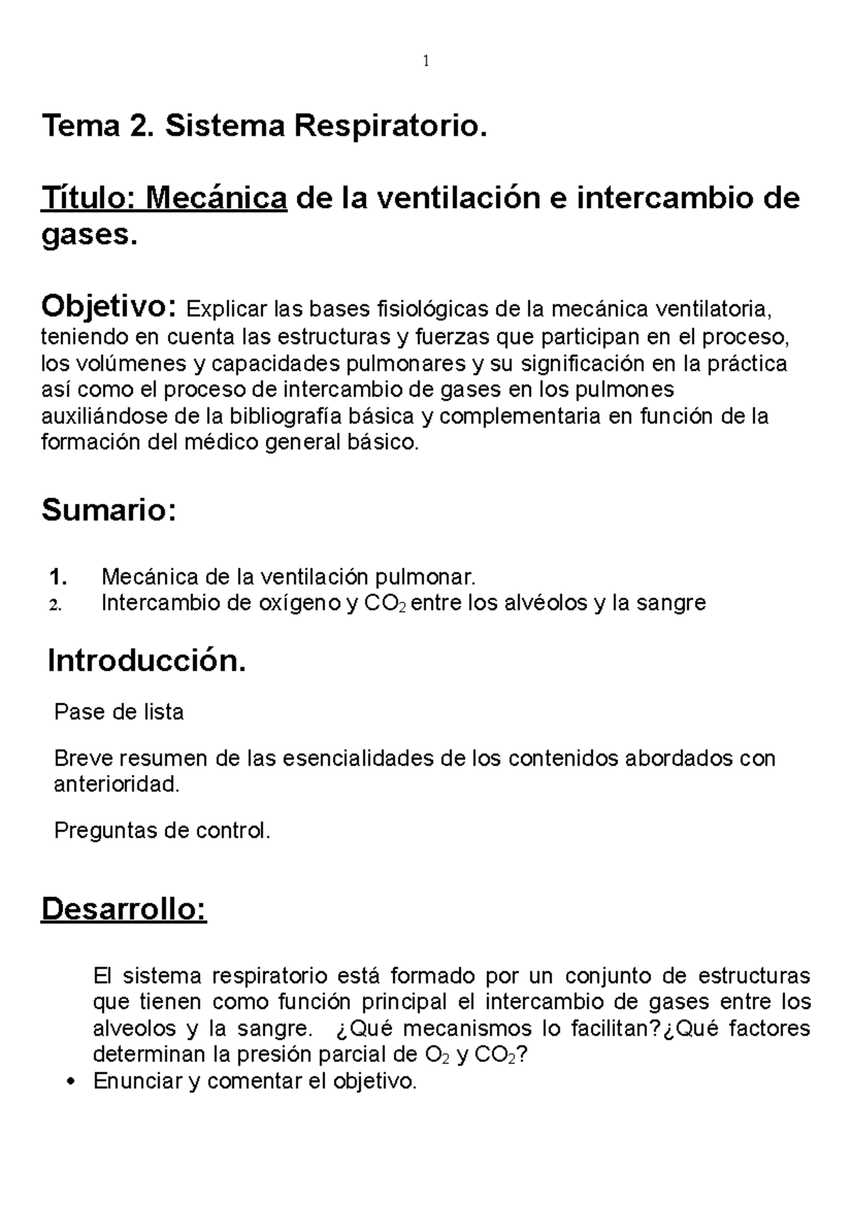 Ct de ventilación arreglado - Tema 2. Sistema Respiratorio. Título: Mecánica de la ventilación e ...
