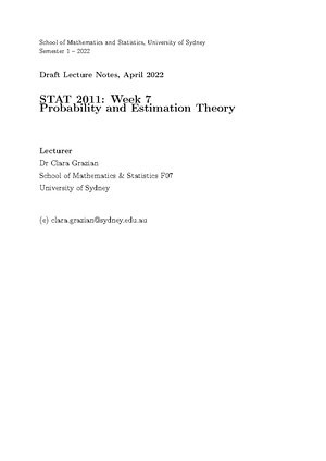 Comp02 - lab - STAT 2011 Probability and Estimation Theory – Semester 1, 2023 Computer Practical ...