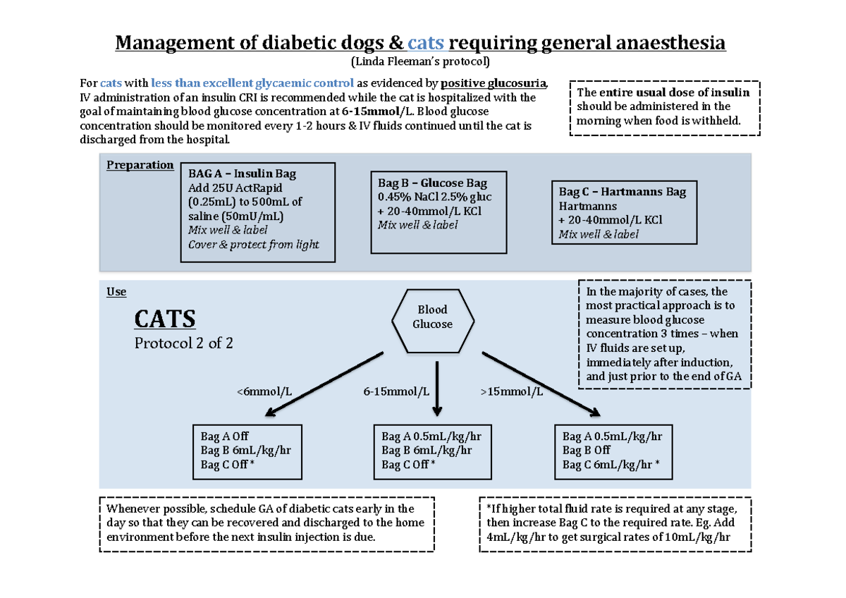 Diabetic protocol for elective GA - Management of diabetic dogs & cats ...