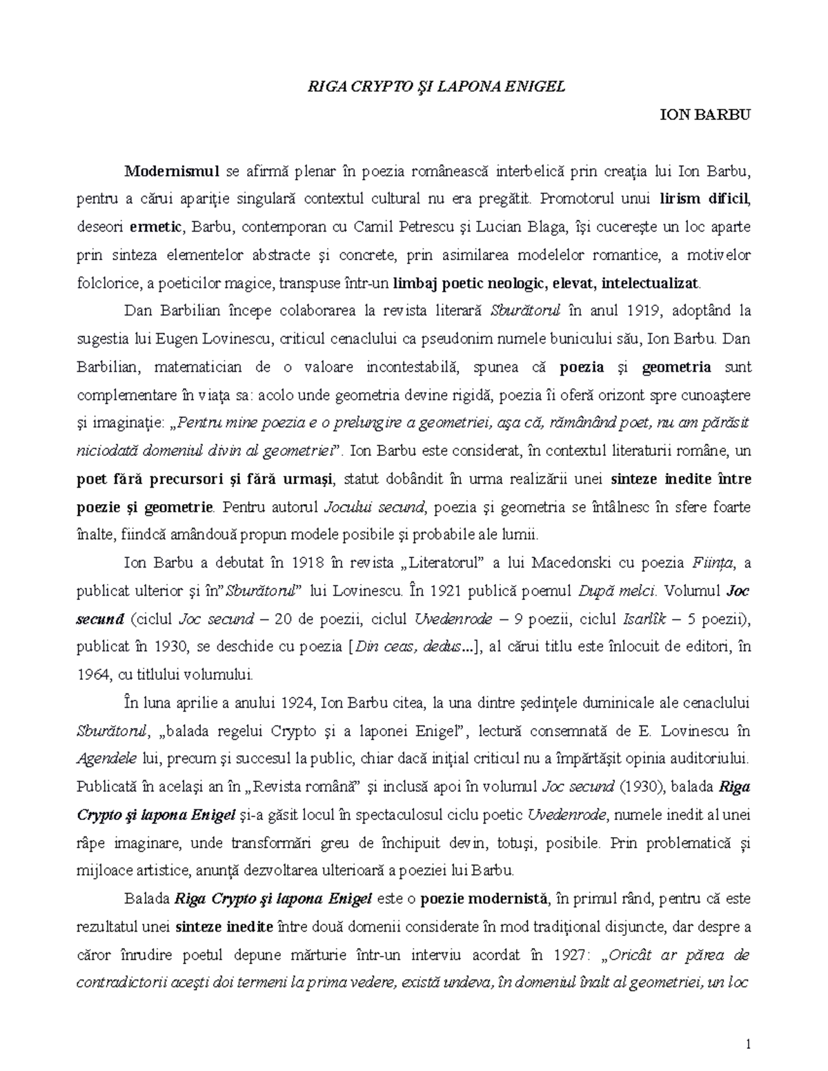 RIGA Crypto SI Lapona Enigel - RIGA CRYPTO ŞI LAPONA ENIGEL ION BARBU ...