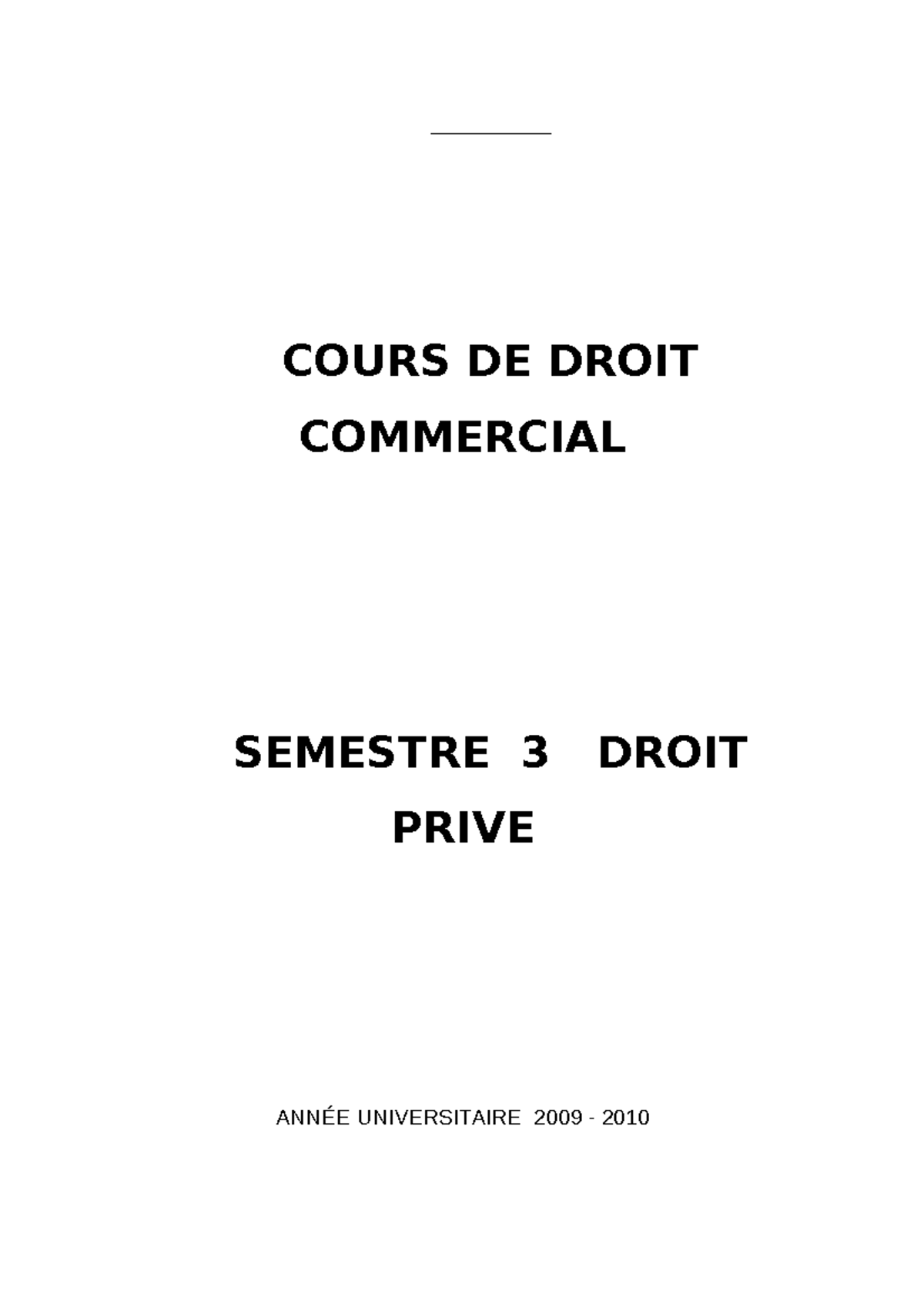 53c01fb919438 - droit commercial - __________ COURS DE DROIT COMMERCIAL ...