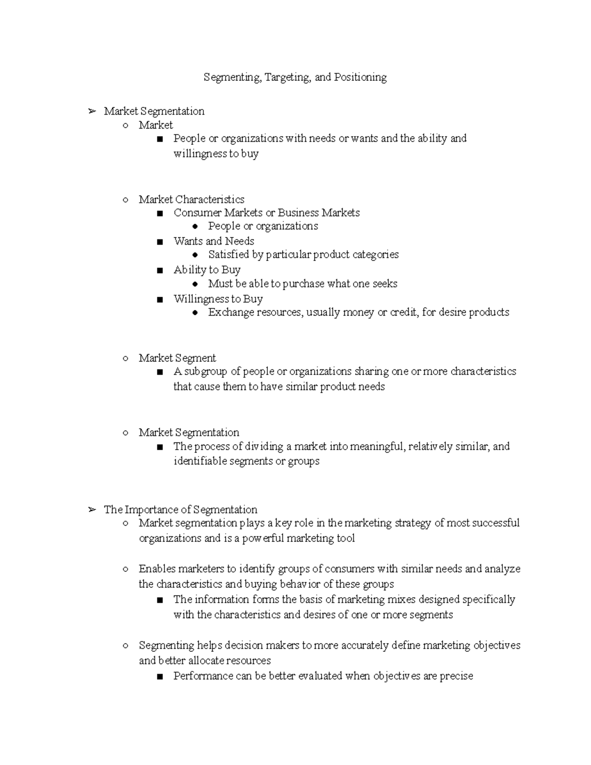 Copy Of Ch 8 Segmenting Targeting And Positioning Segmenting Targeting And Positioning