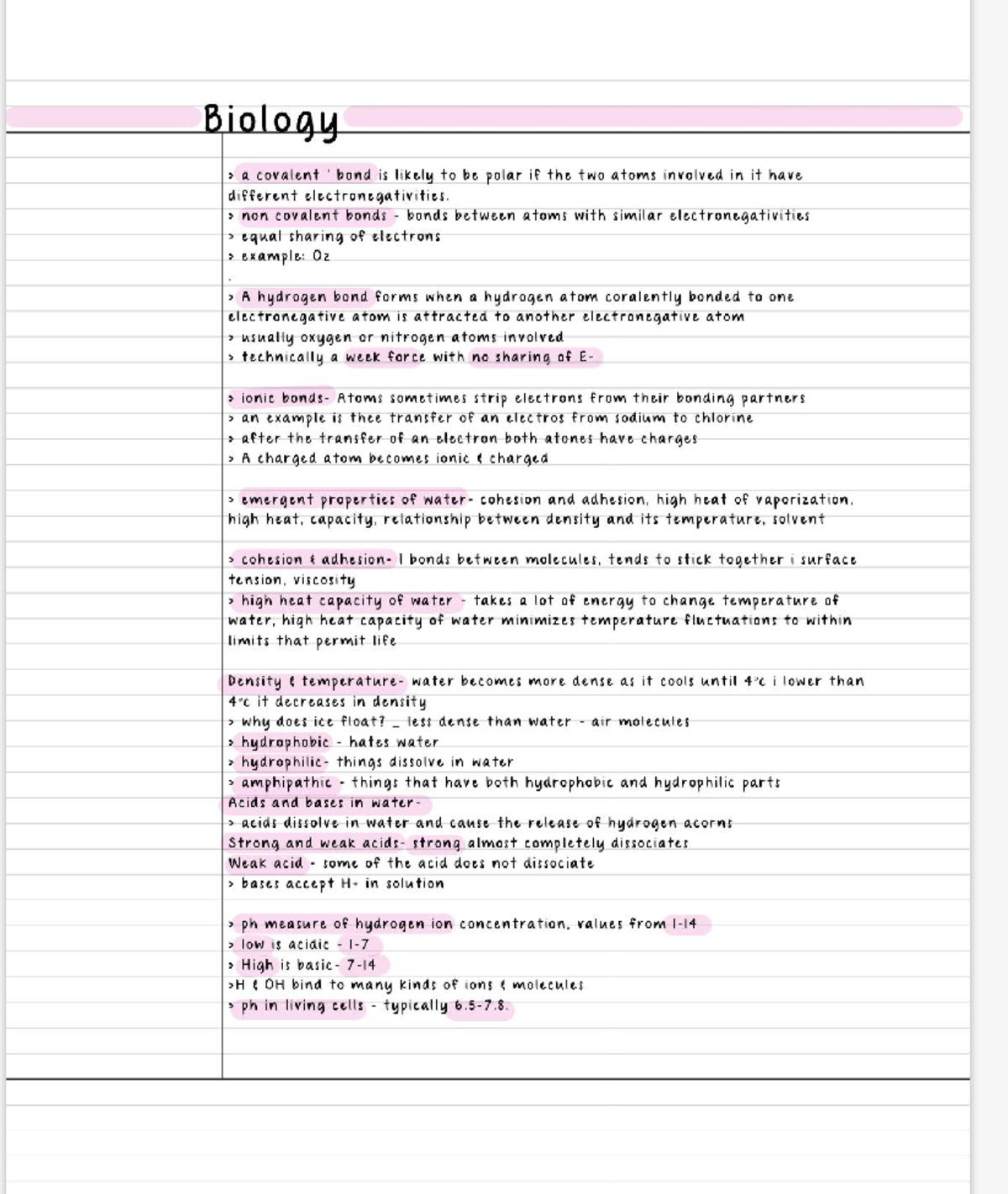 Bio 110- Types of Bonds - BIO 110 - Studocu