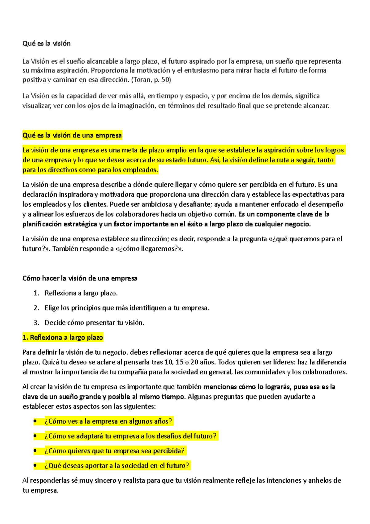 Qué es la visión - DED - Qué es la visión La Visión es el sueño ...