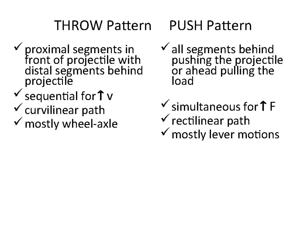 Powerpoint for lecture 21 with notes - THROW Pattern proximal segments ...