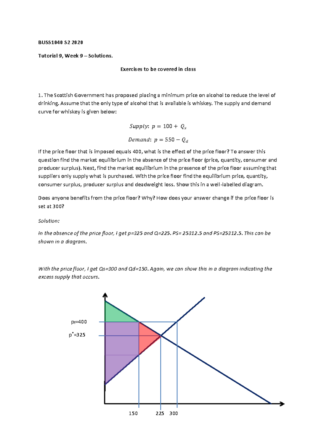 BUSS1040 Tutorial 9 with answers - BUSS1040 S2 20 20 Tutorial 9 , Week 9 – Solutions. Exercises ...