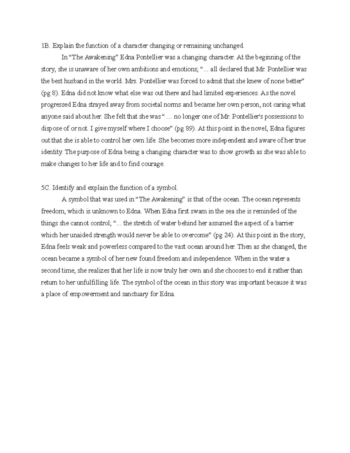 AP Lit Summer Work - Google Docs - 1B. Explain the function of a ...